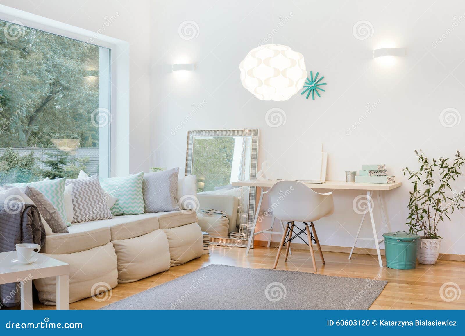Bright room arrangement stock photo. Image of homely - 60603120
