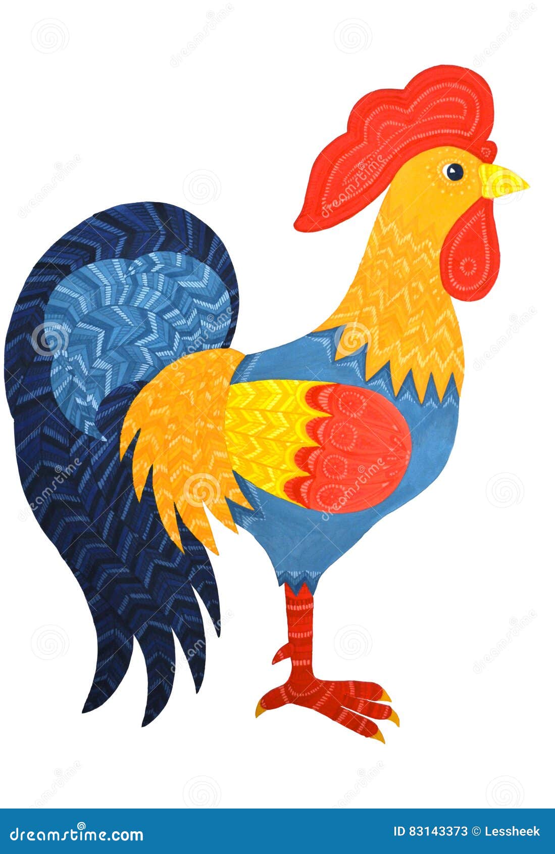 Bright rooster stock illustration. Illustration of decorated - 83143373