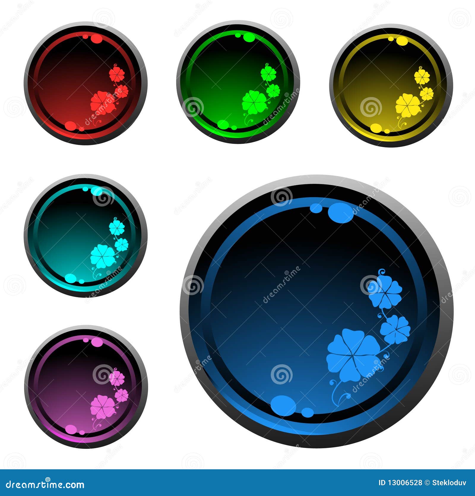 Bright round buttons stock vector. Illustration of push - 13006528