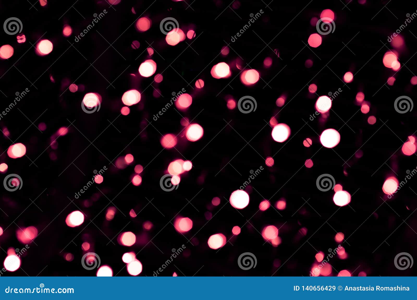 Bright Round Lights on a Black Background. Neon Lights Stock Image ...