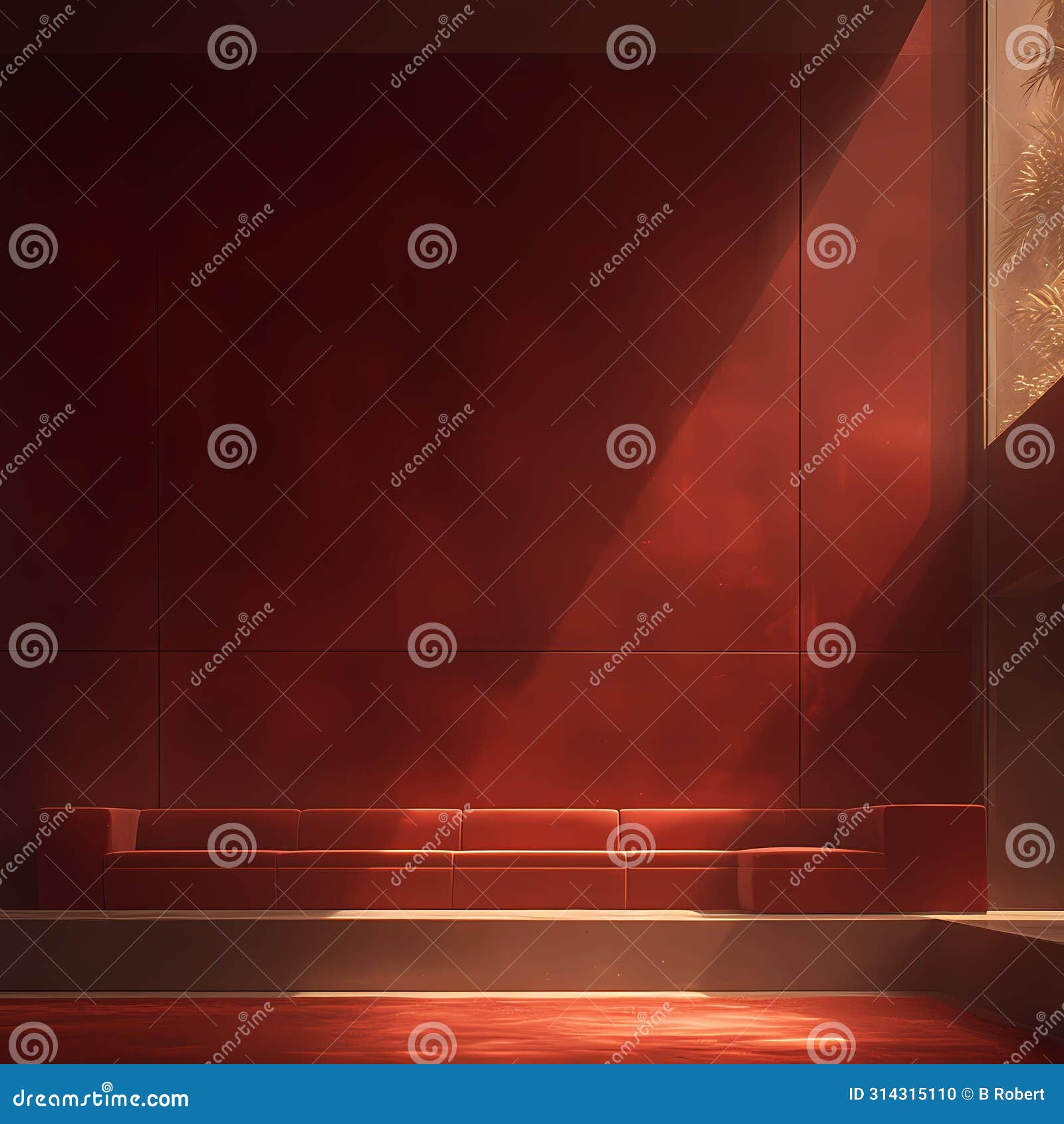 Bright Ruby Red Aesthetic Room Stock Illustration - Illustration of ...
