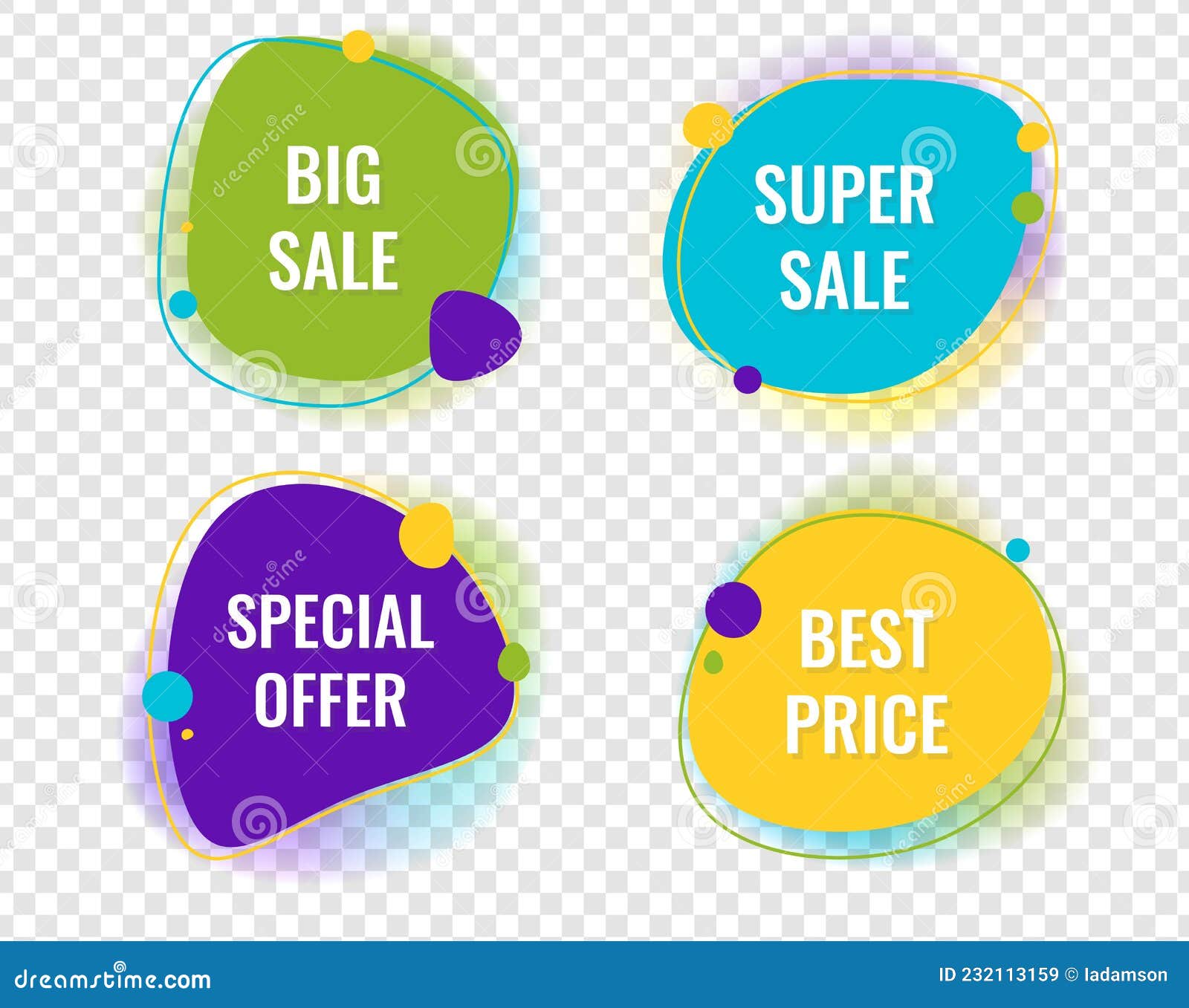 Bright Sale Speech Bubble Set and Transparent Background Stock Vector ...