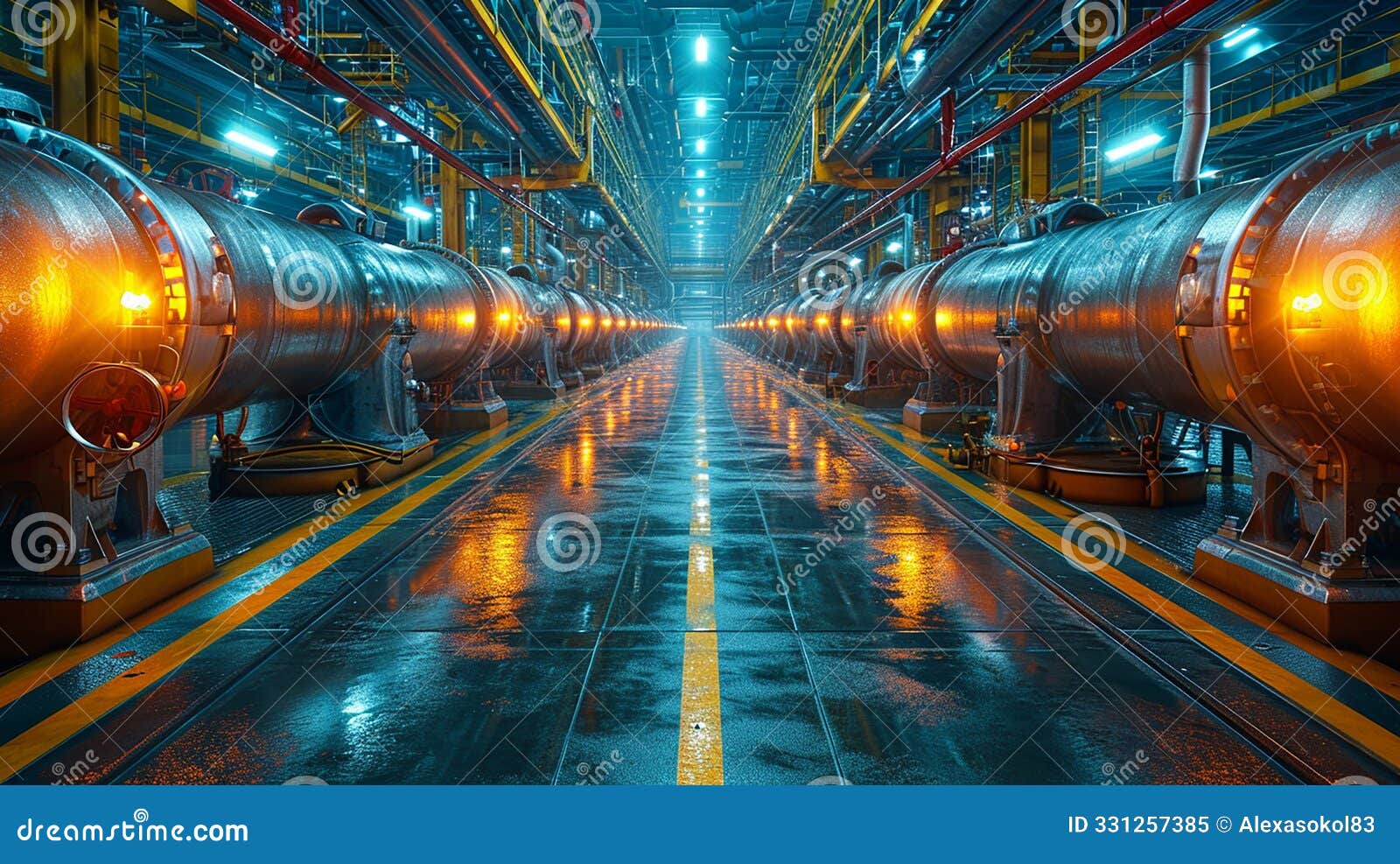 Bright Scene Machines Carefully Selecting Pipeline Stock Image - Image ...