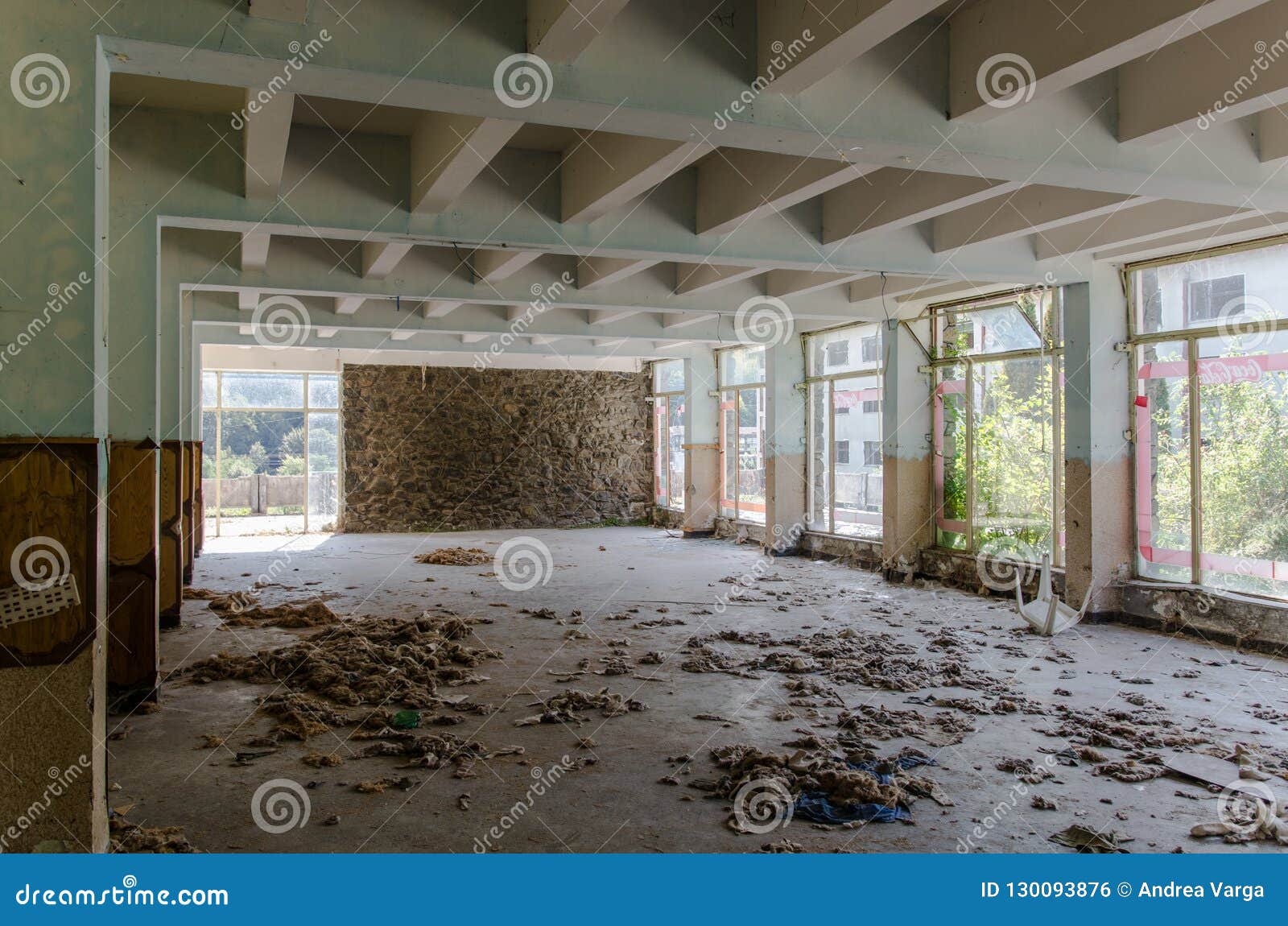 Abandoned and Empty Dining Room in an Old Restaurant Stock Photo ...