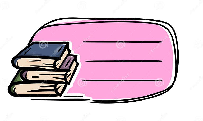 Bright School Sticker with a Stack of Textbooks and Space for Text ...