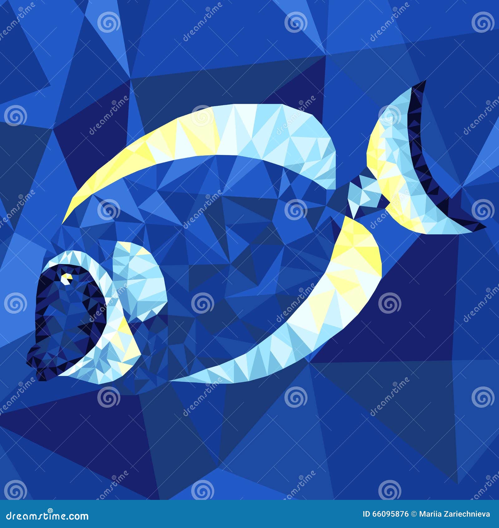 Bright Sea Fish in Abstract Technique Stock Vector - Illustration of ...