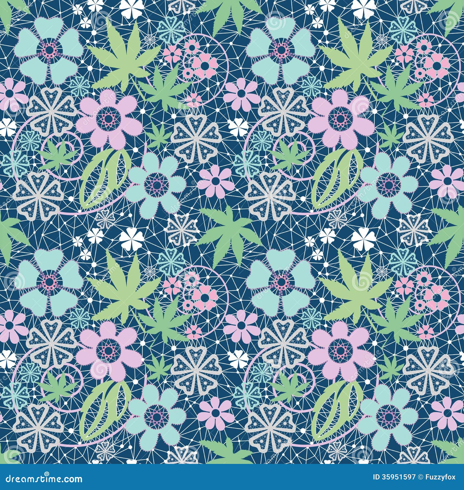 Bright Seamless Lace Pattern on Blue Stock Illustration - Illustration ...