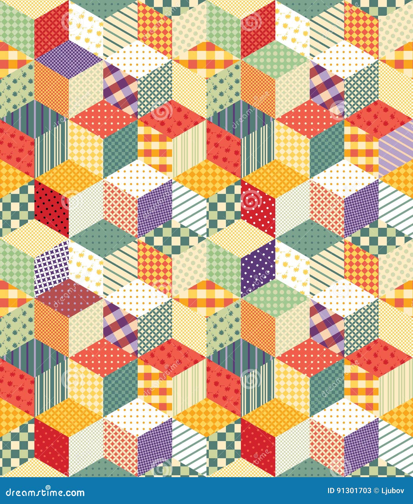 Bright Seamless Patchwork Pattern. Stock Vector - Illustration of ...