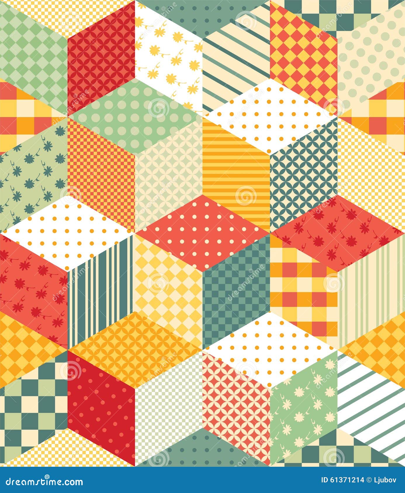 Bright Seamless Patchwork Pattern. Stock Vector - Illustration of ...