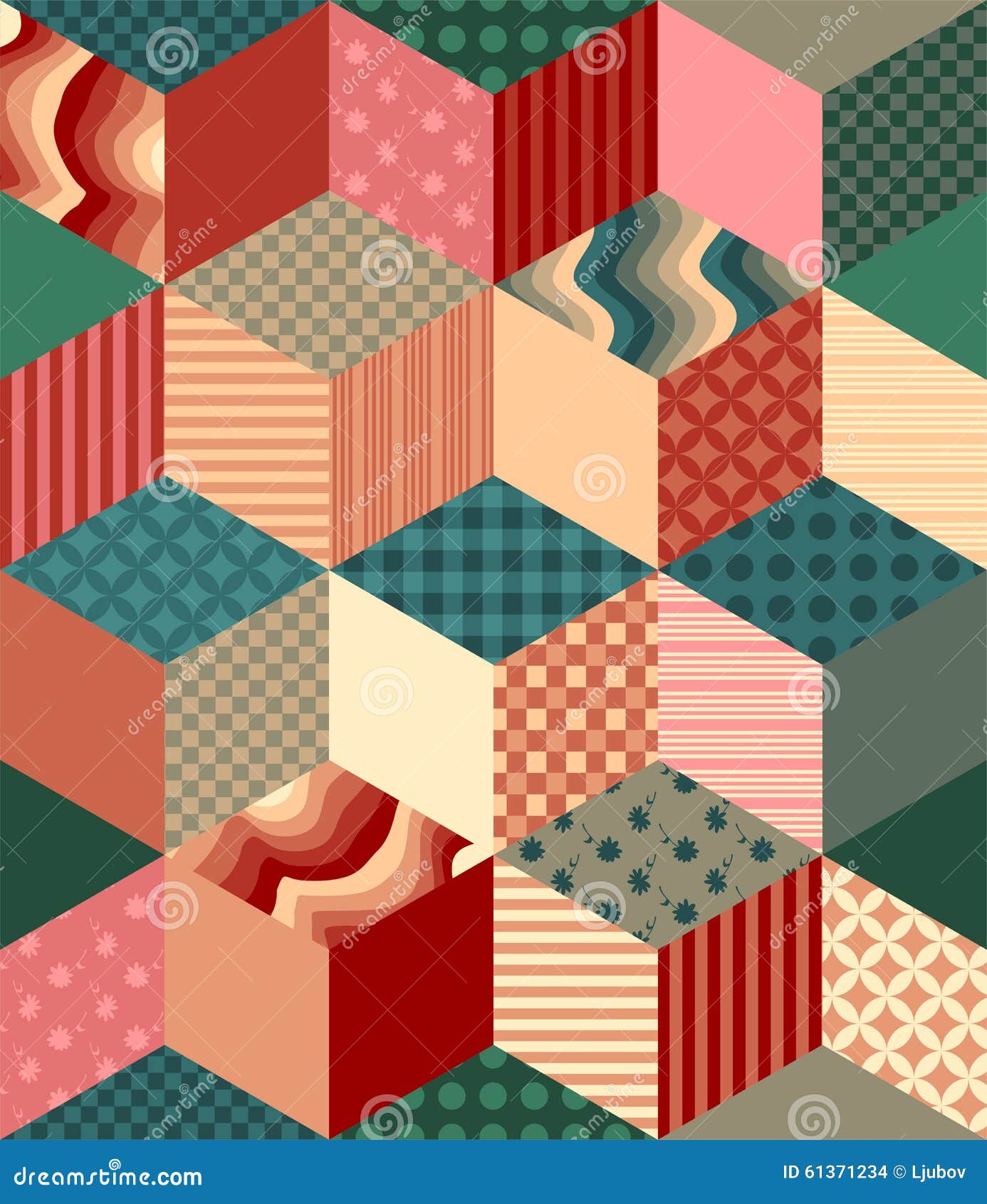 Bright Seamless Patchwork Pattern. Decorative Rhombus Ornament Stock ...