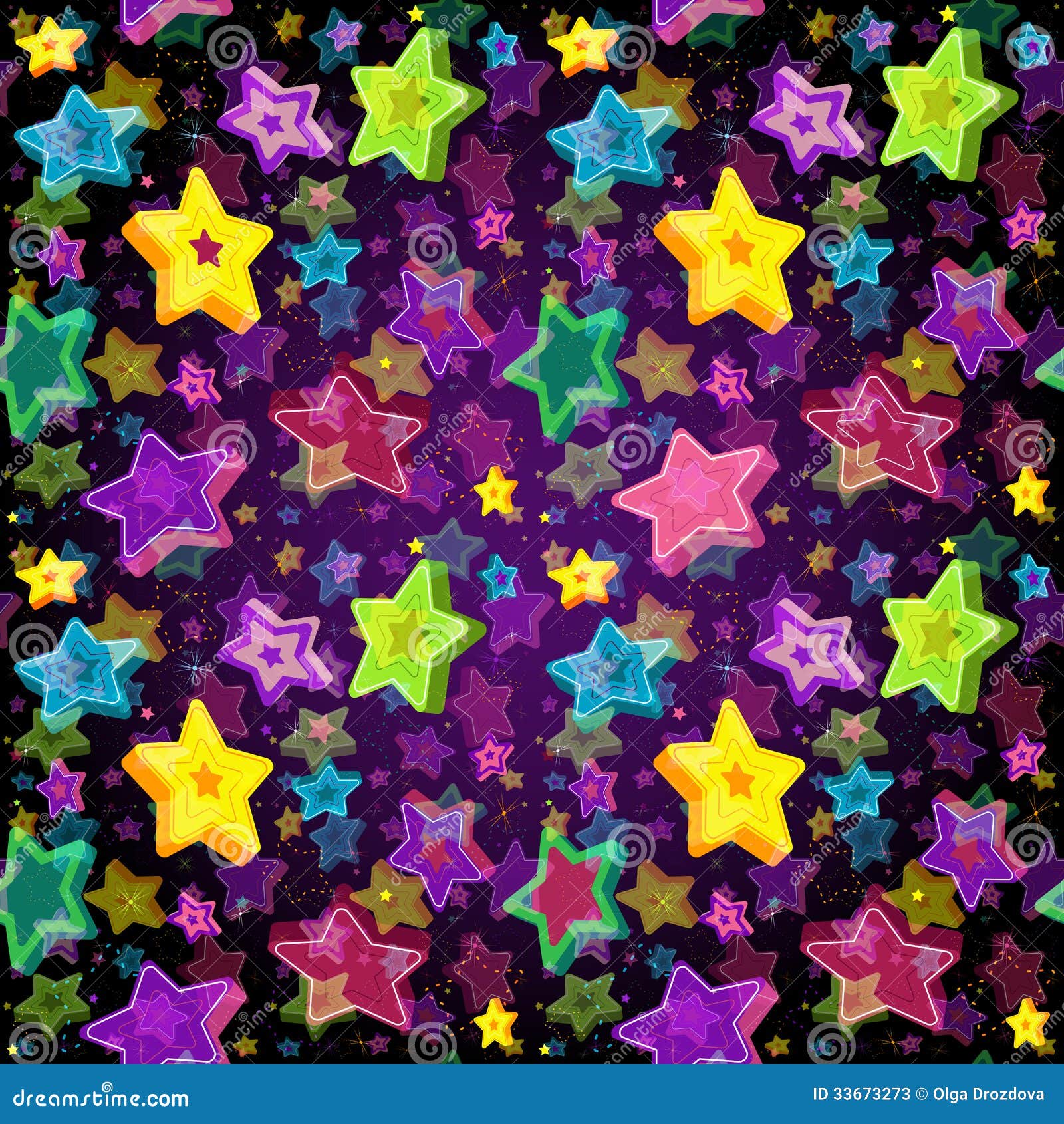 Bright Seamless Pattern Christmas Star Stock Vector - Illustration of ...