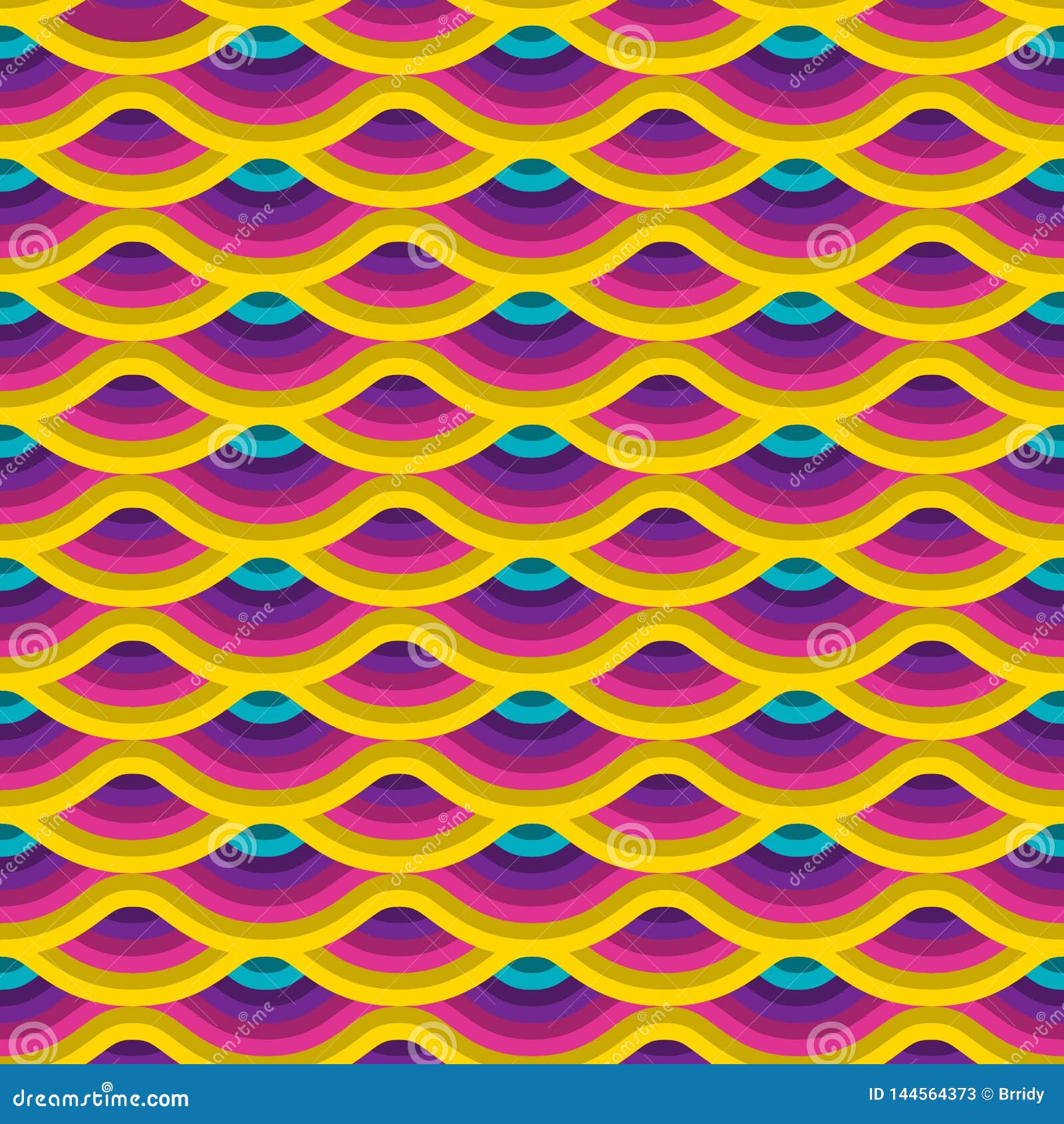Bright Seamless Pattern with Colorful Waves. Vector Illustration for ...
