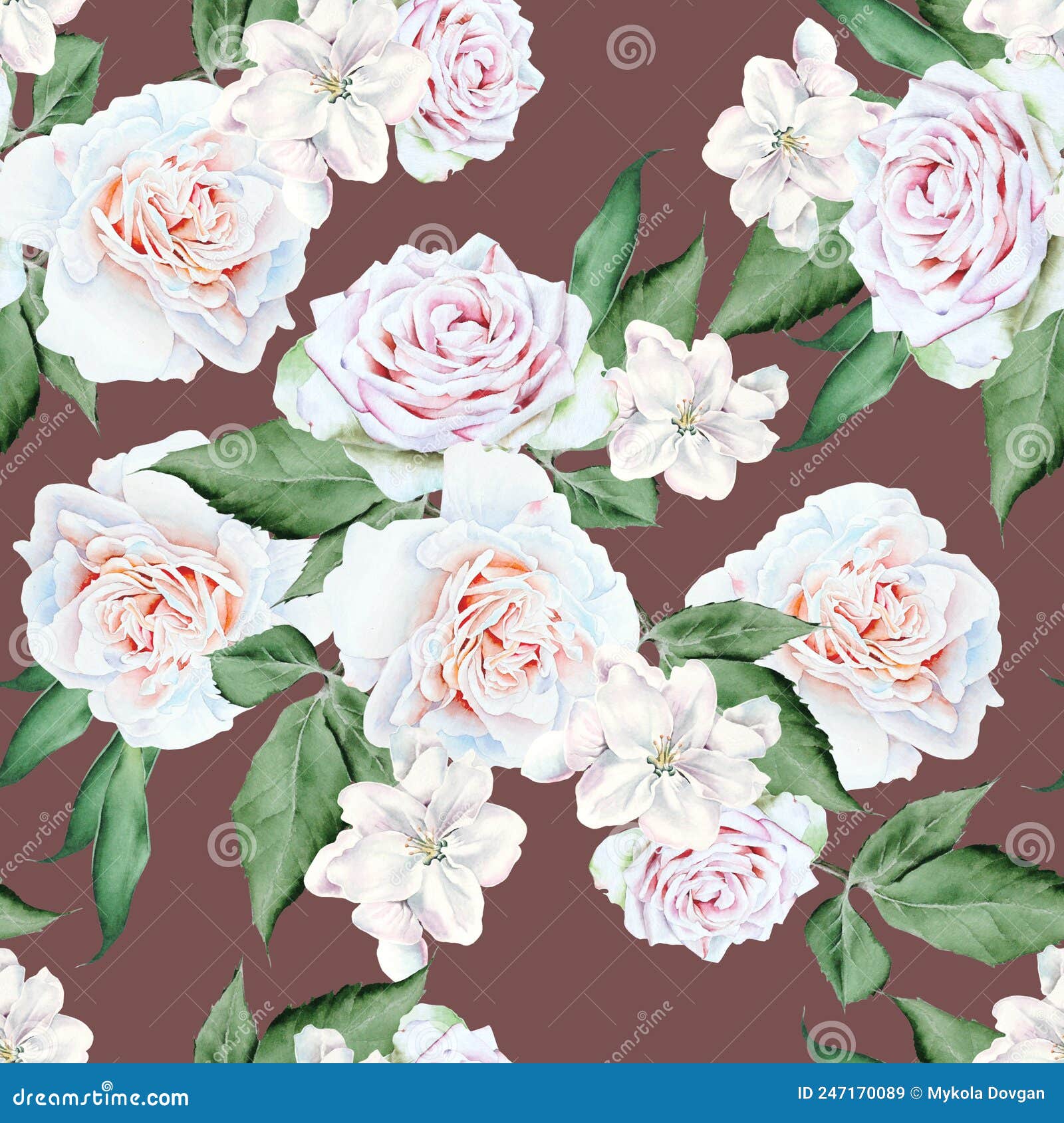Bright Seamless Pattern with Flowers. Rose Stock Illustration ...