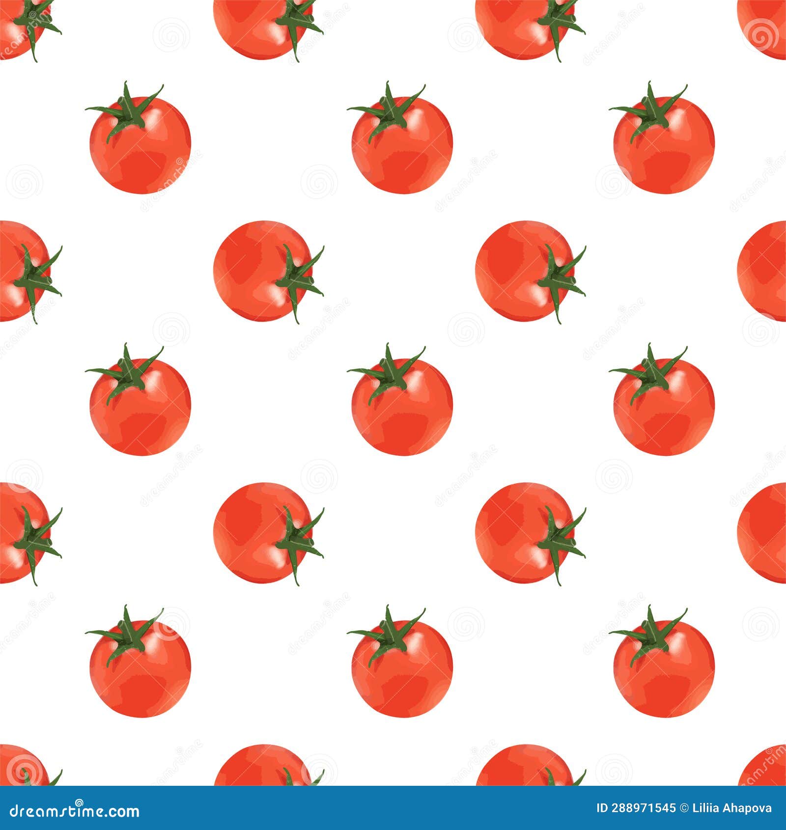 Bright Seamless Pattern with Red Tomatoes on a White Background. Stock ...
