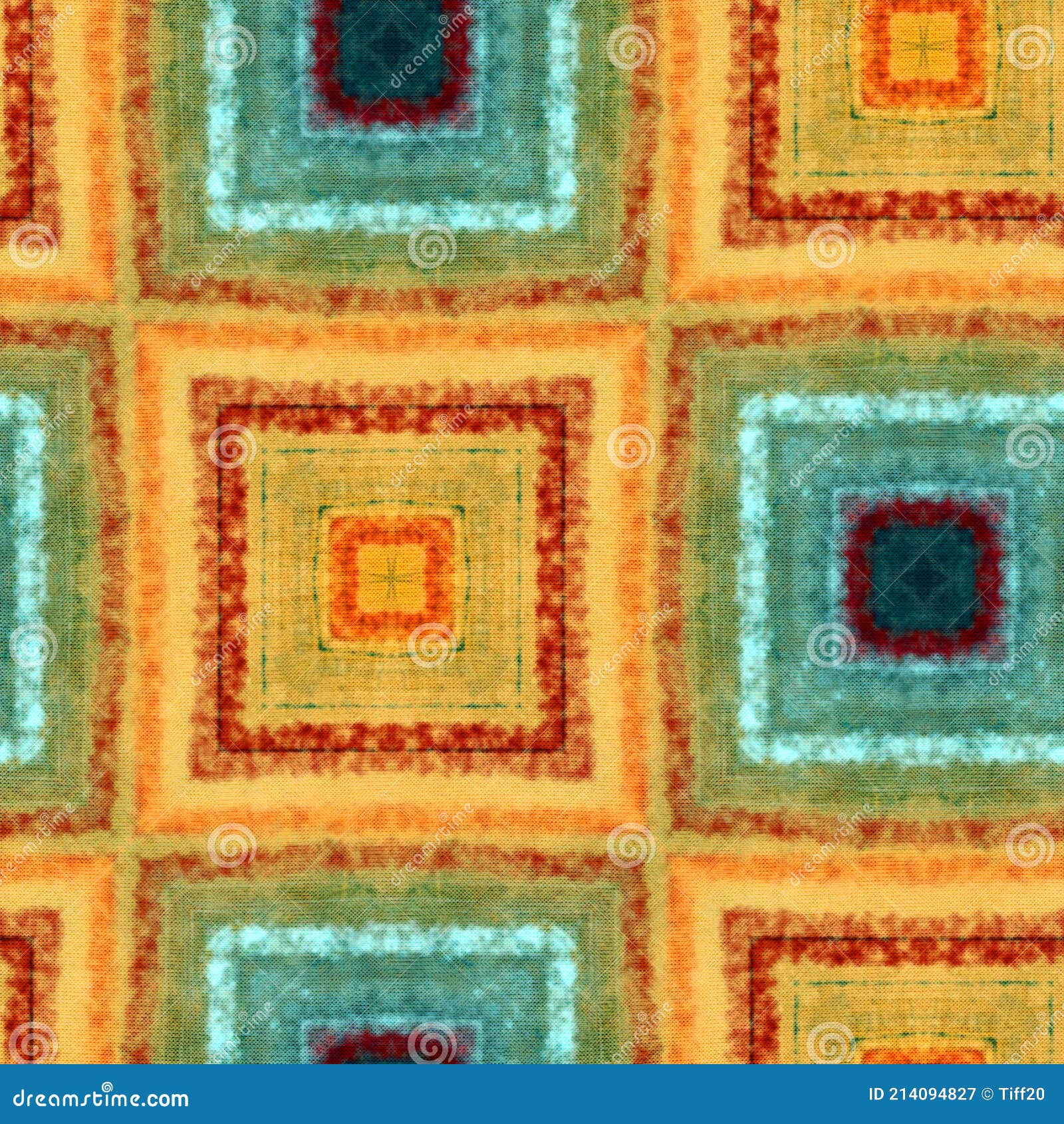 Bright Seamless Pattern in Retro Style with Fabric Texture Stock ...