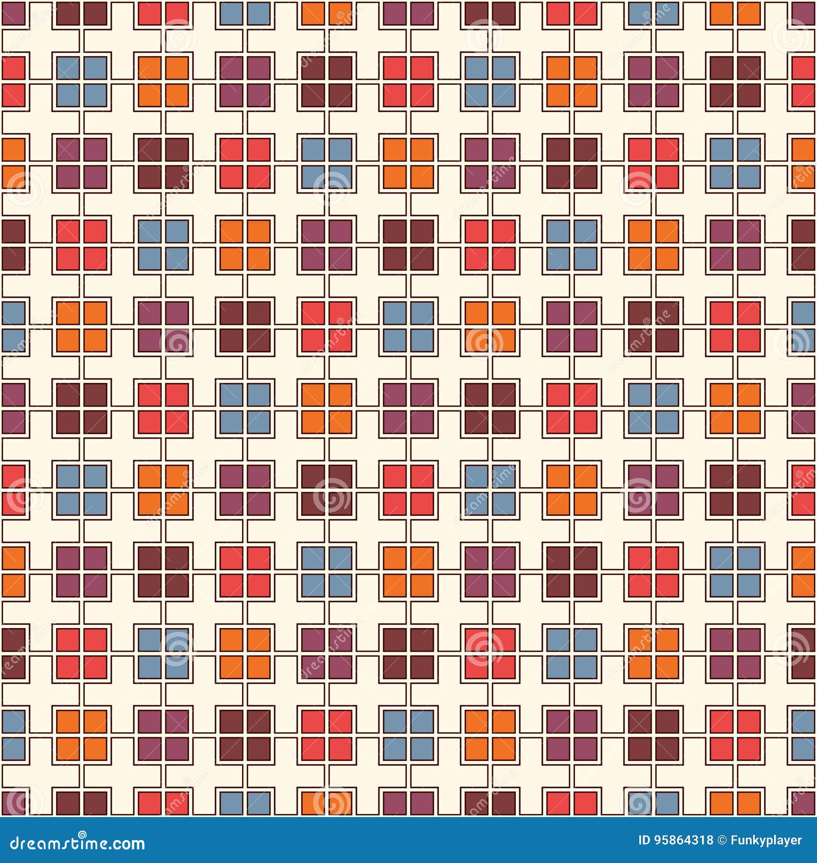 Bright Seamless Pattern with Simple Geometric Ornament. Repeated Square ...