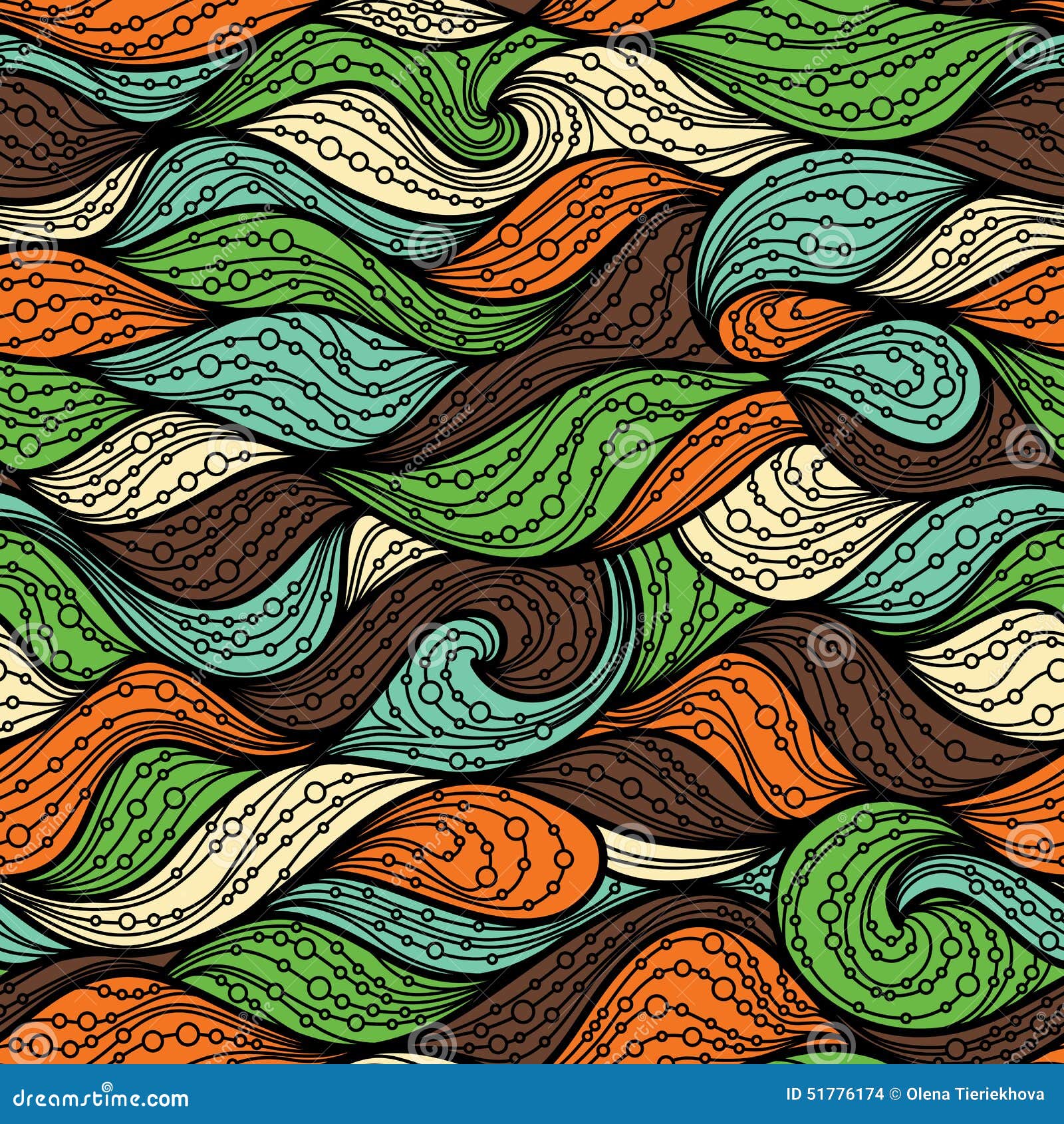 Bright Seamless Wave Pattern. Stock Vector - Illustration of dynamic ...