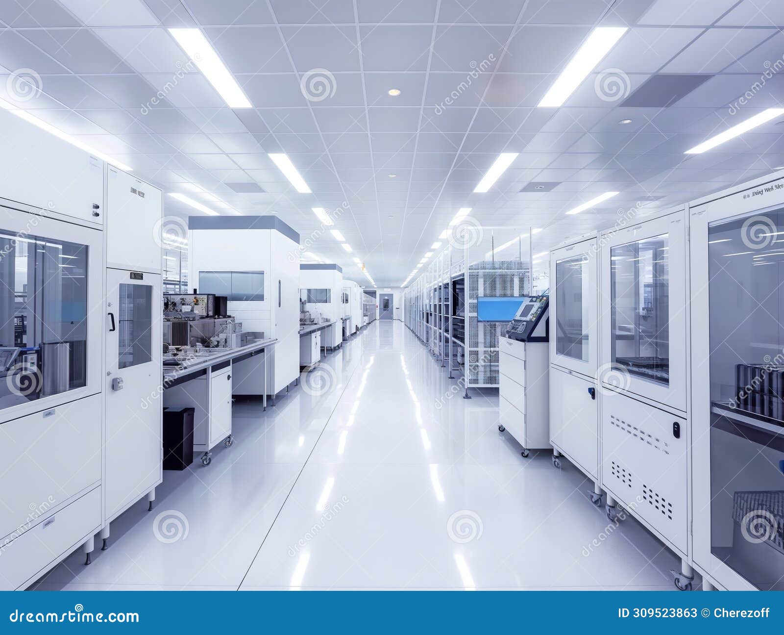 Bright Semiconductor Manufacturing Lab Room Stock Image - Image of ...