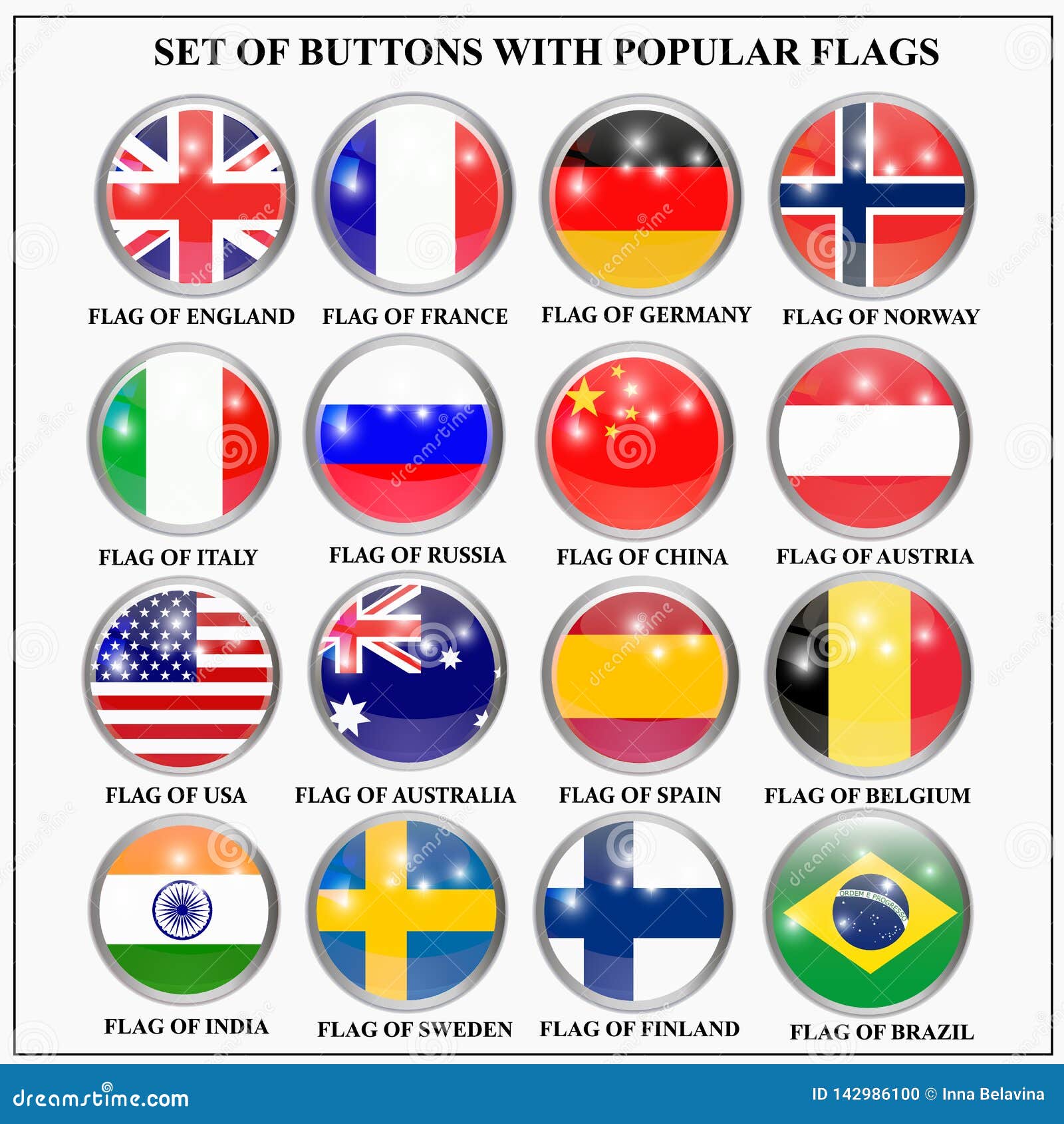 Set of Banners with Popular Flags. Stock Illustration - Illustration of ...
