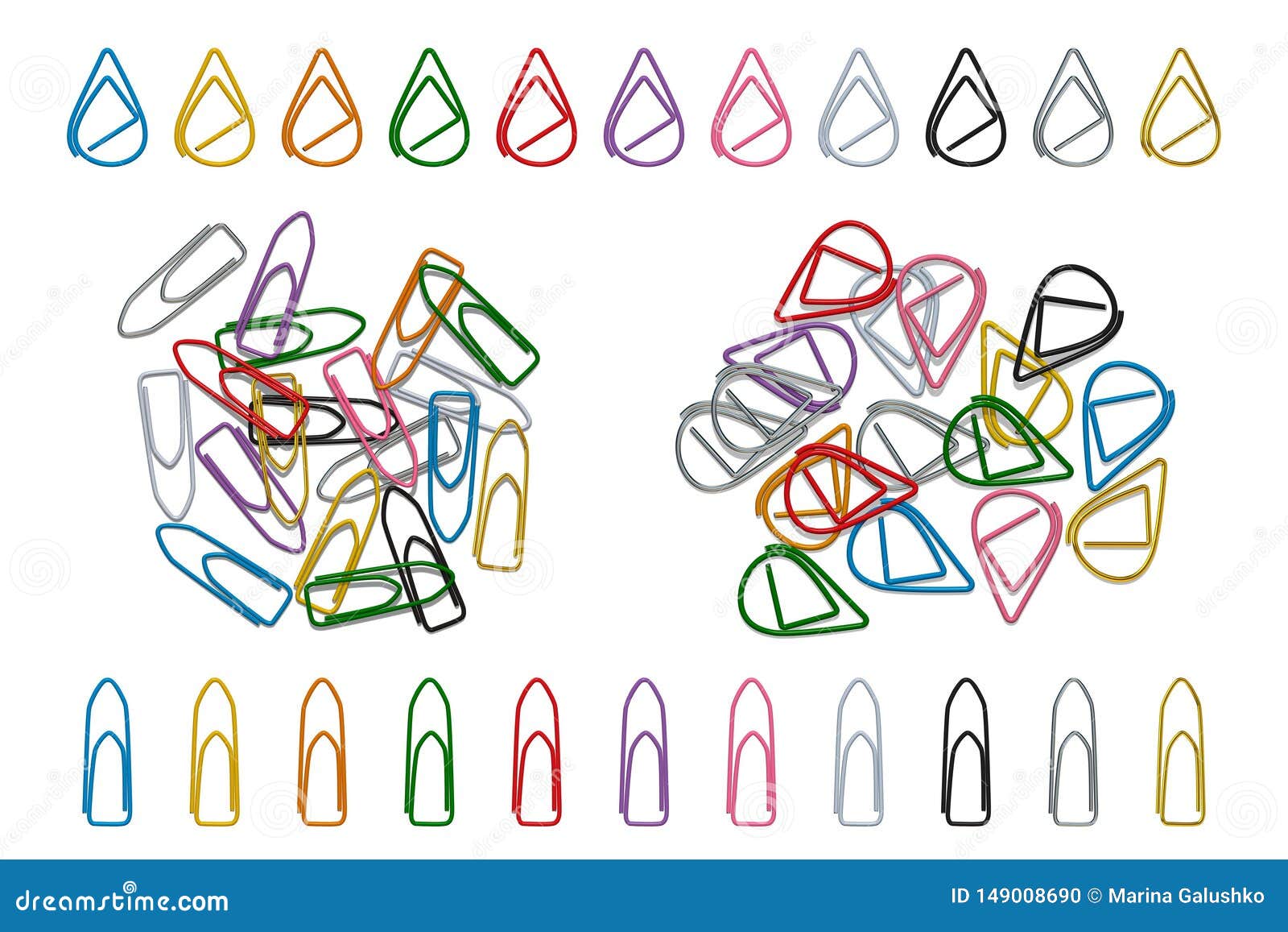 Bright set of paper clips stock illustration. Illustration of colourful ...