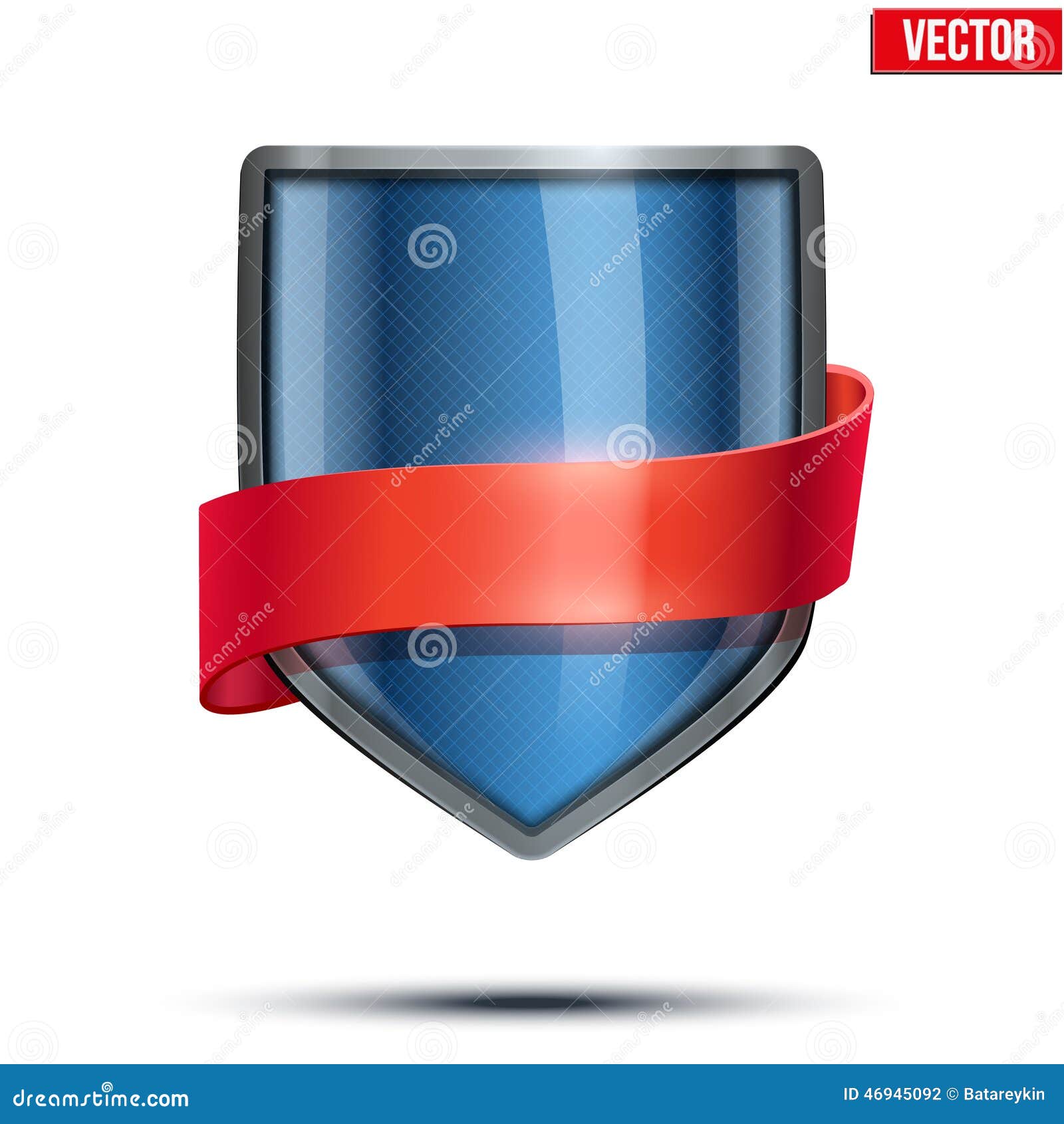 Bright shield with ribbon. stock vector. Illustration of protection ...