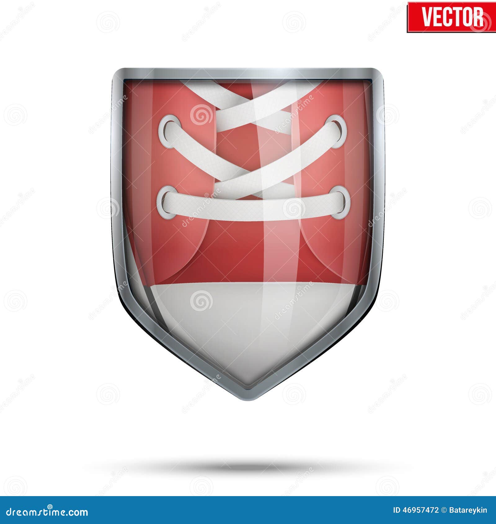 Bright Shield in the Running Shoes Inside. Vector. Stock Vector ...