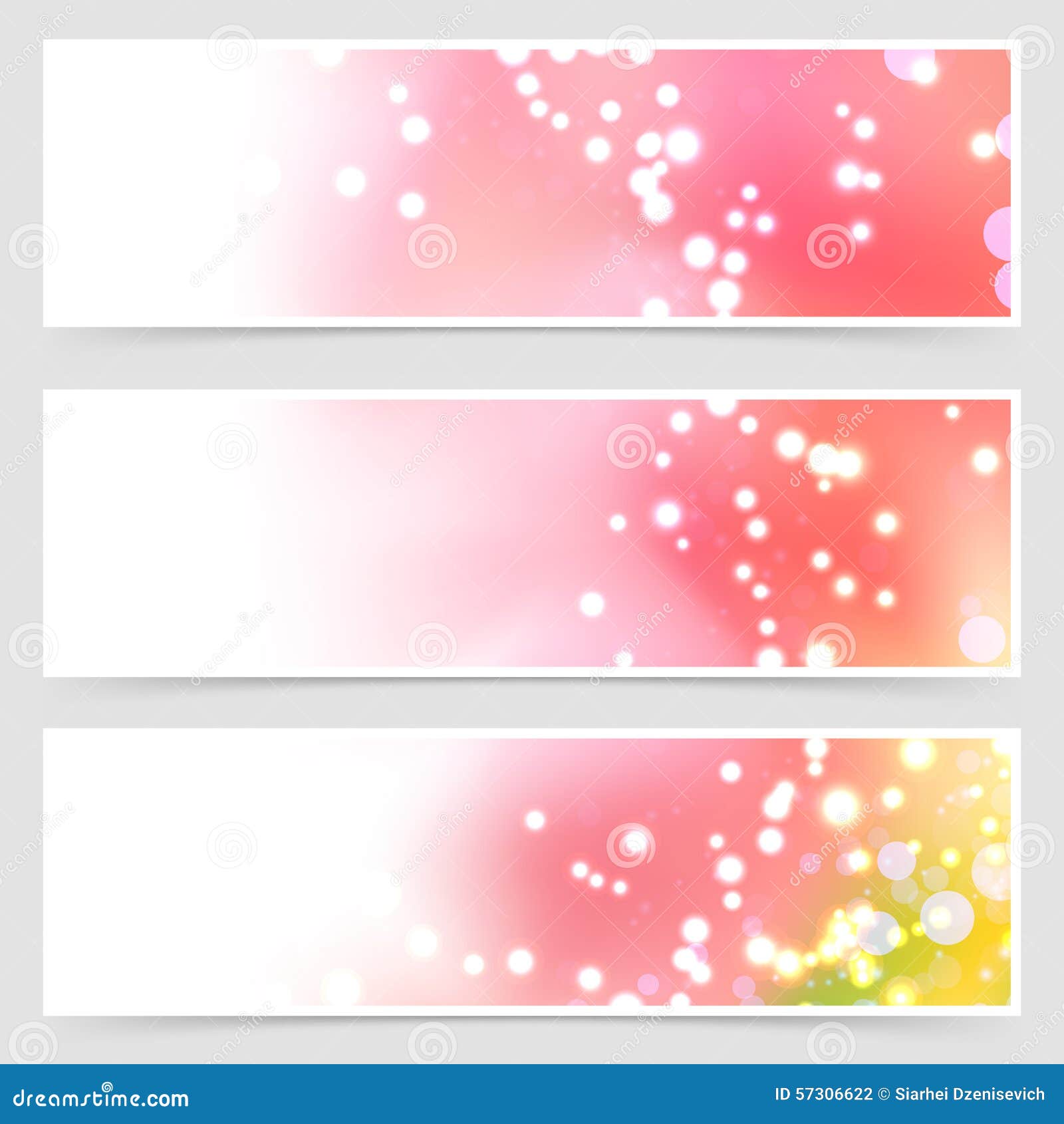 Bright Shimmering Seasonal Web Header Set Stock Vector - Illustration ...