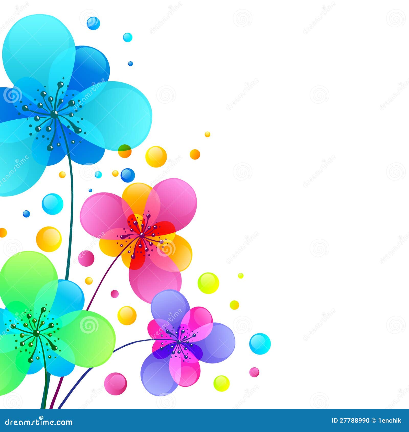 Bright Shining Flowers Vector Background Stock Vector - Illustration of ...
