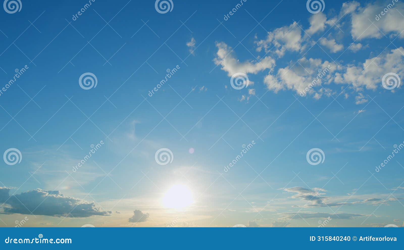 Bright Shining Rays Sun Rising Above Clouds. Sunset Sky Cloud ...