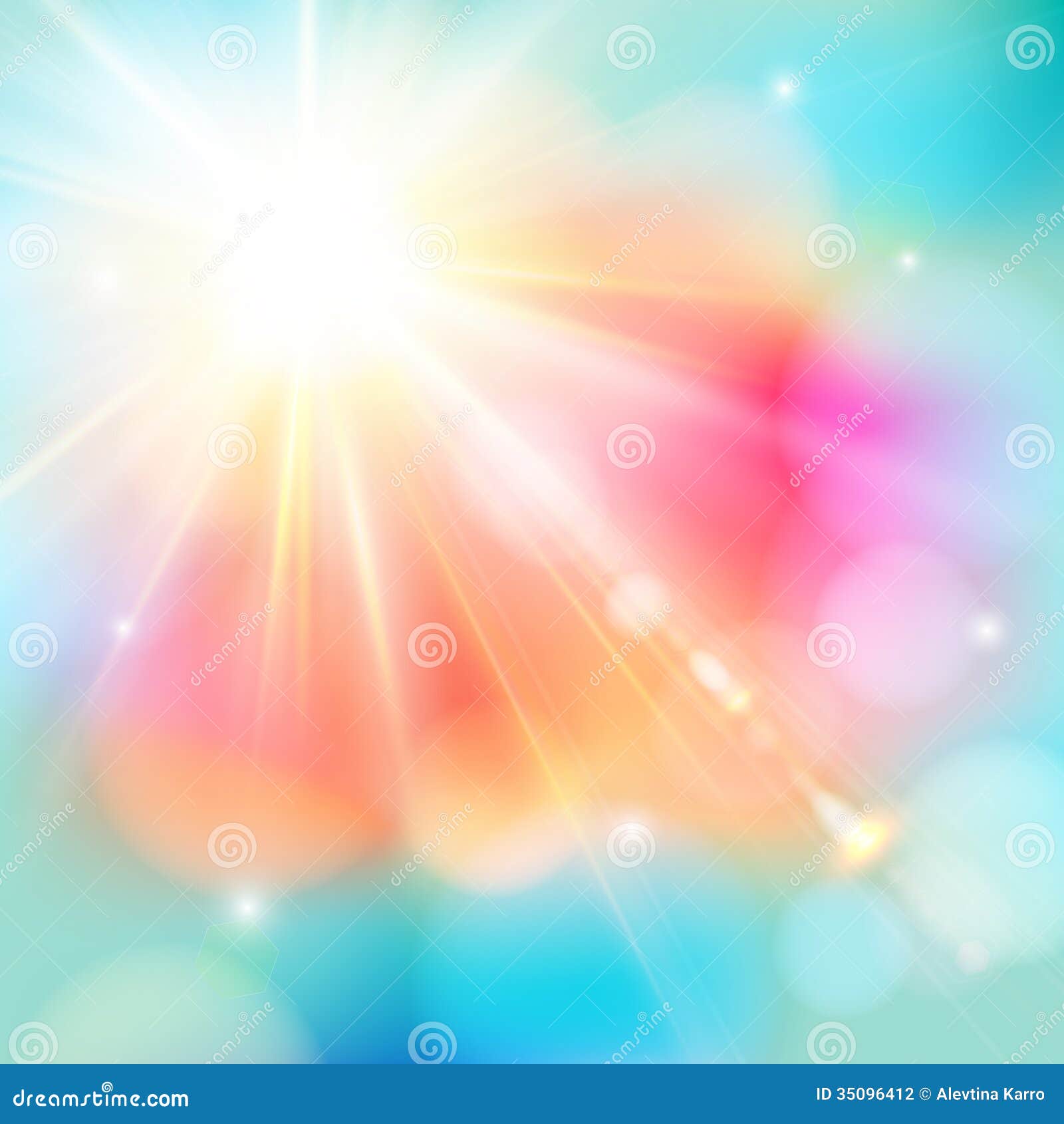 Bright Shining Sun with Lens Flare. Stock Vector - Illustration of ...