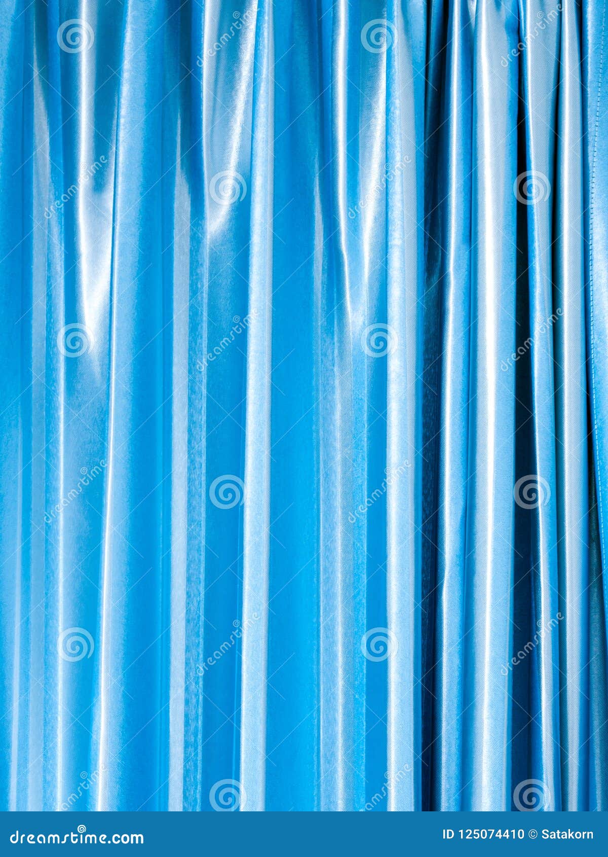 Bright and Shiny Blue Color of Curtain Stock Photo - Image of light ...
