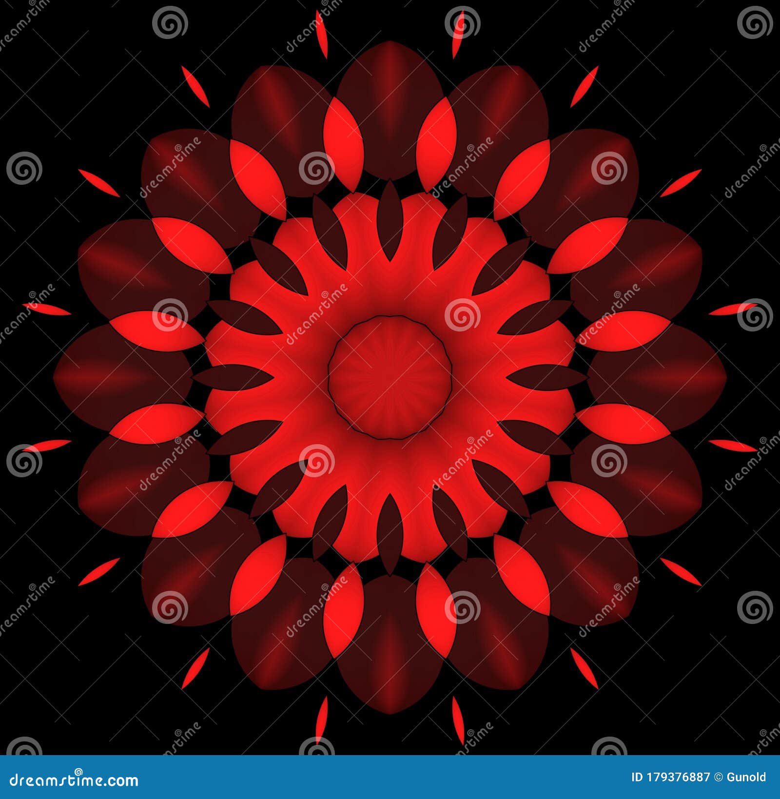 Bright and Shiny Red Floral Pattern Stock Illustration - Illustration ...