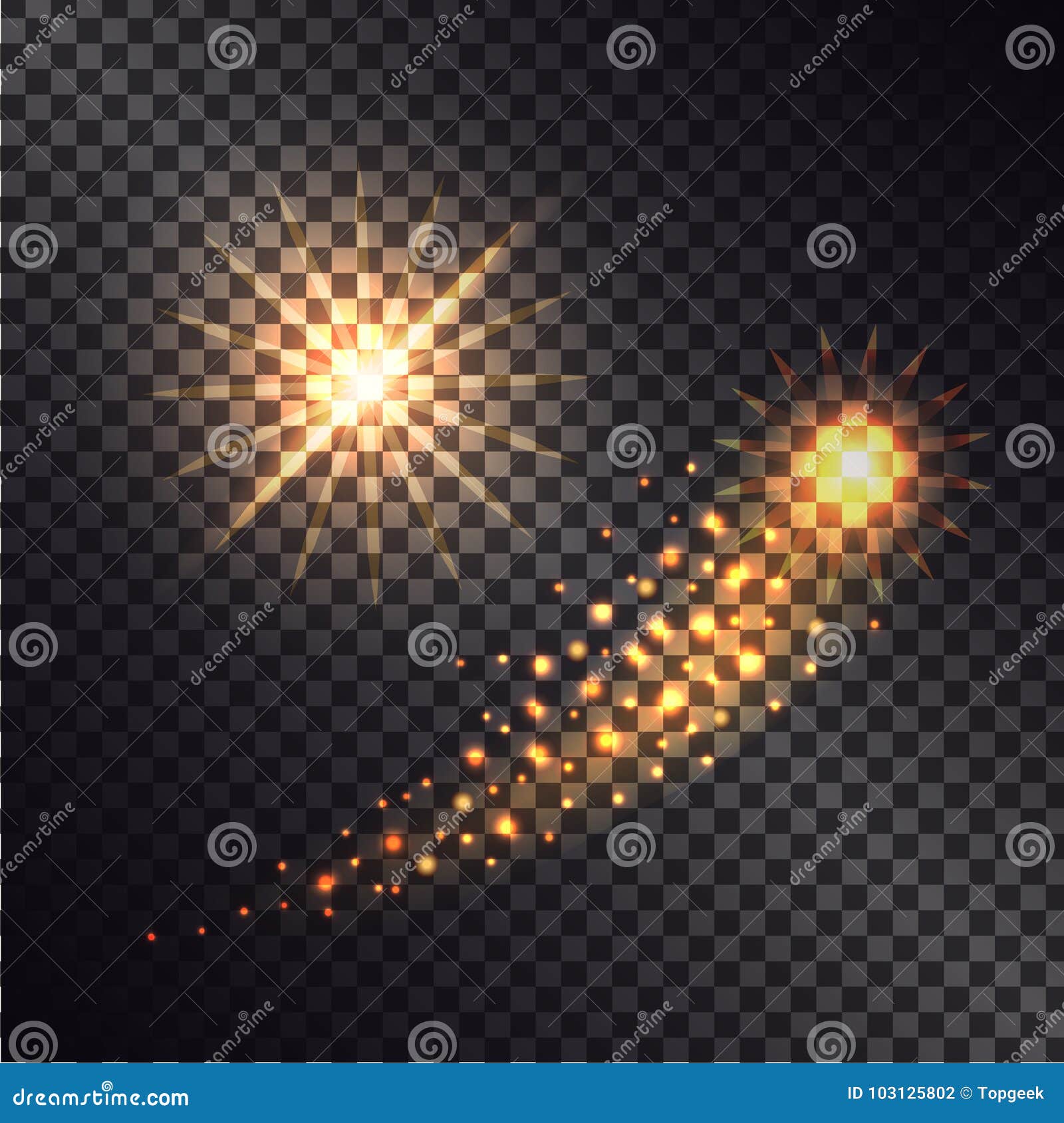 Bright Shooting Star with Shiny Trace Illustration Stock Vector ...