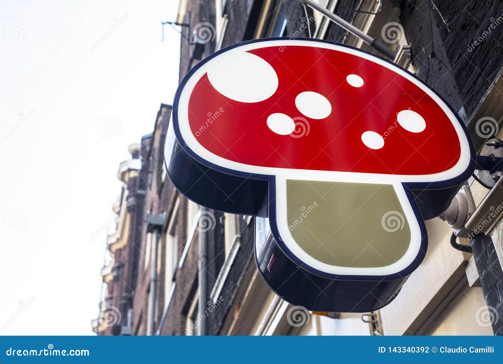 Bright Sign with 3d Mushroom Stock Photo - Image of plastic, fungus ...