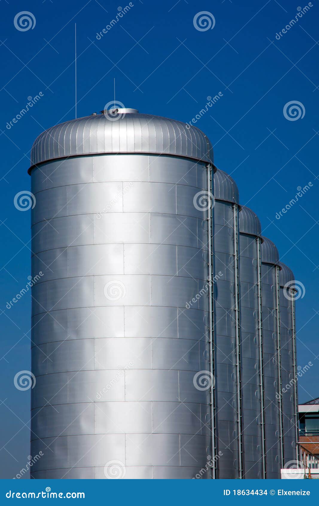 Bright silver tanks stock photo. Image of fuel, barrel - 18634434