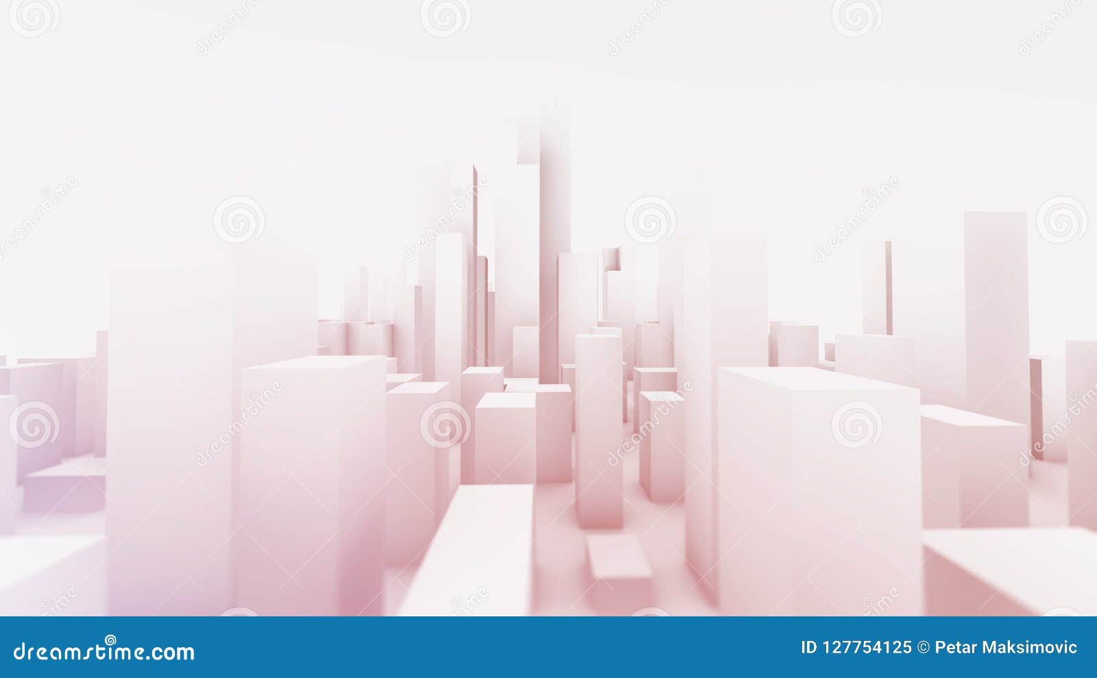 Bright Simple City Buildings Panorama Stock Illustration - Illustration ...