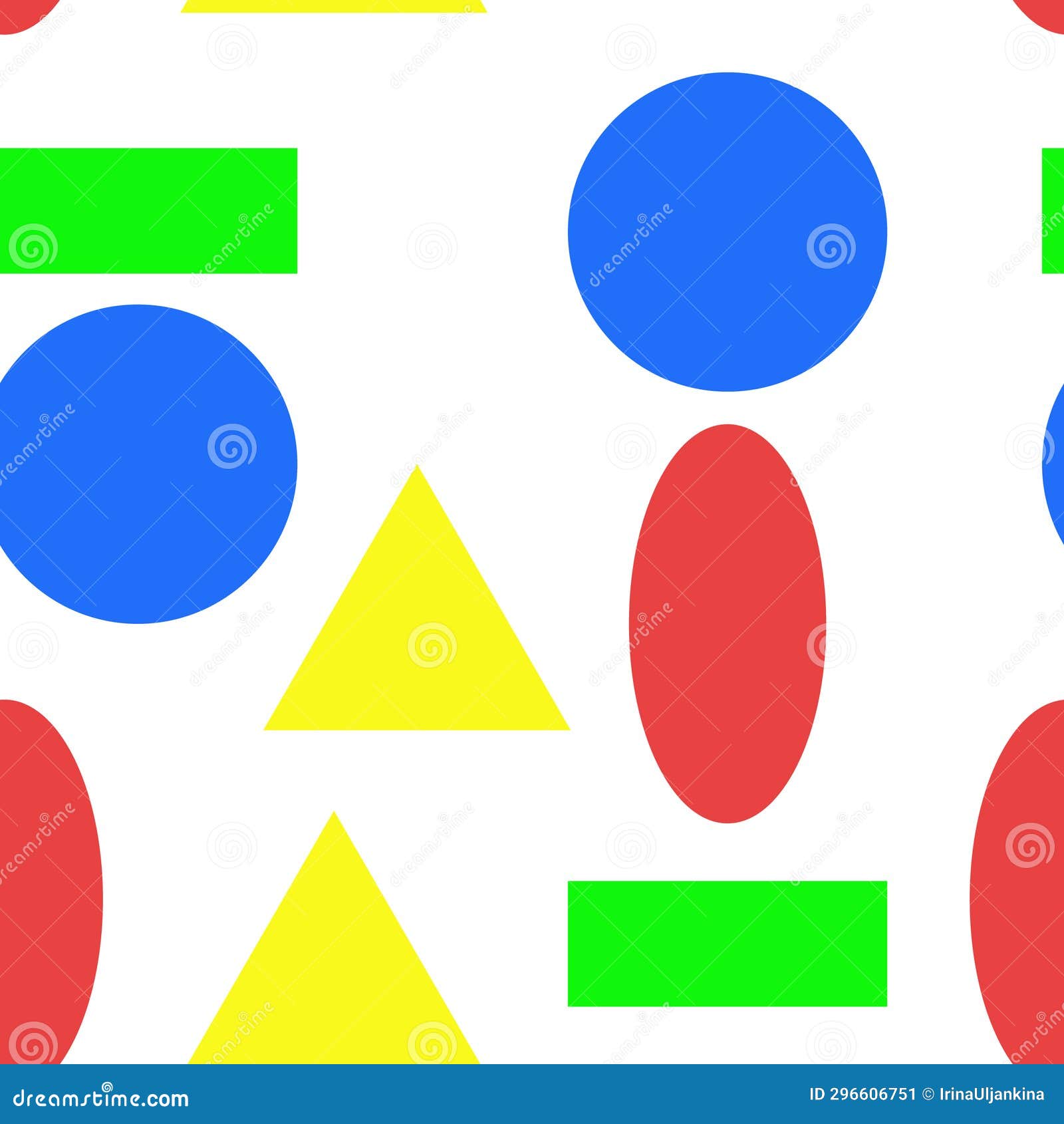 Bright Simple Geometric Shapes on a White Background. Circle, Oval ...