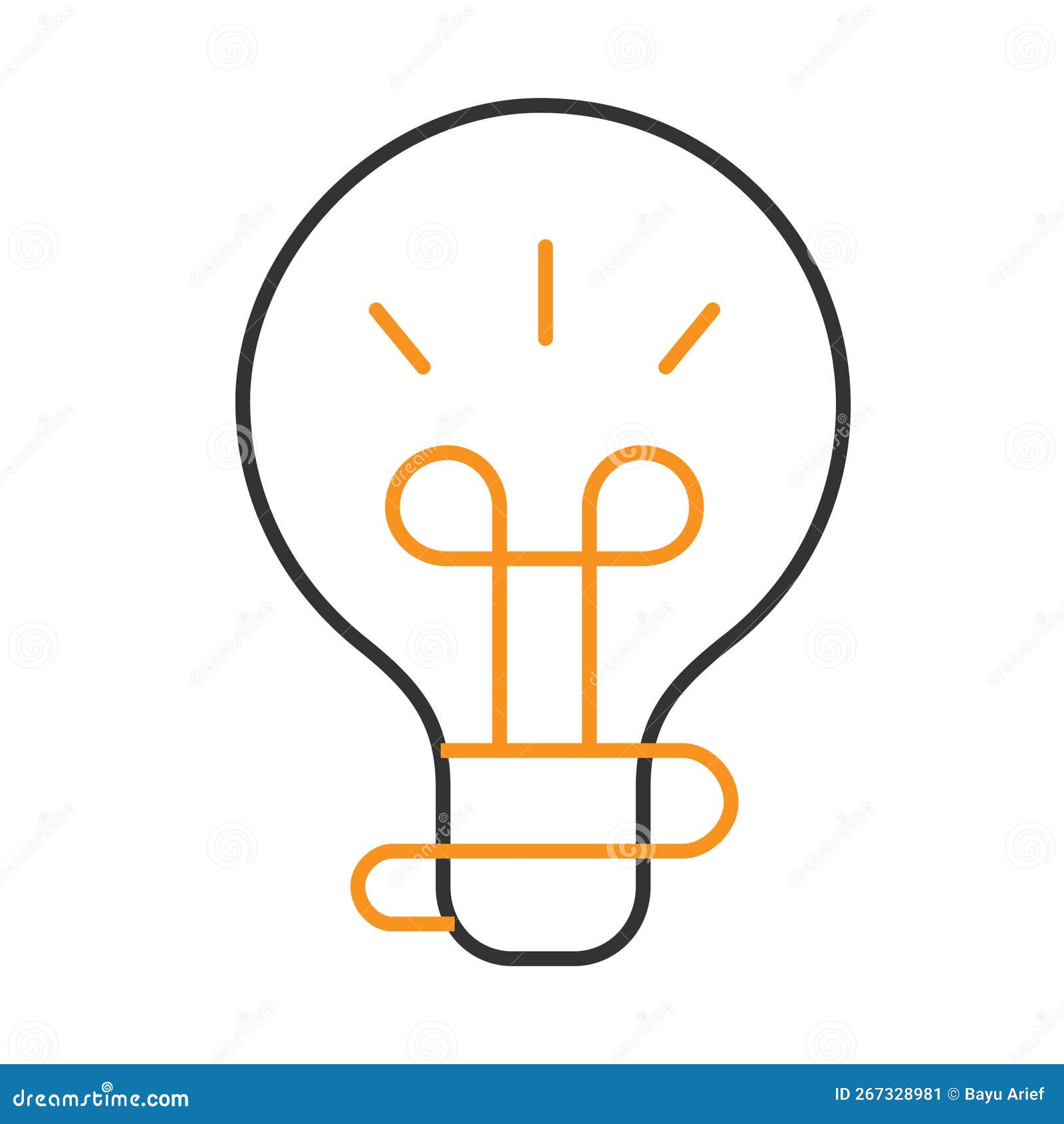 Bright and Simple Light Bulb Outline Illustration Stock Vector ...