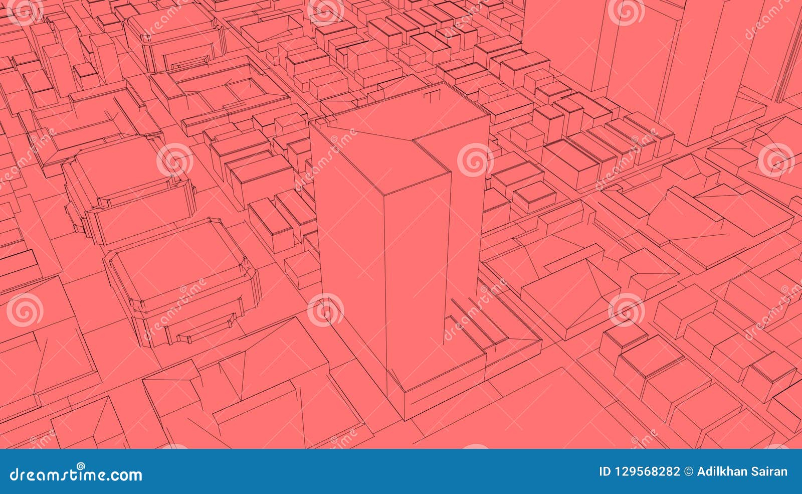 Bright Sketch City Render Background Royalty-Free Stock Image ...