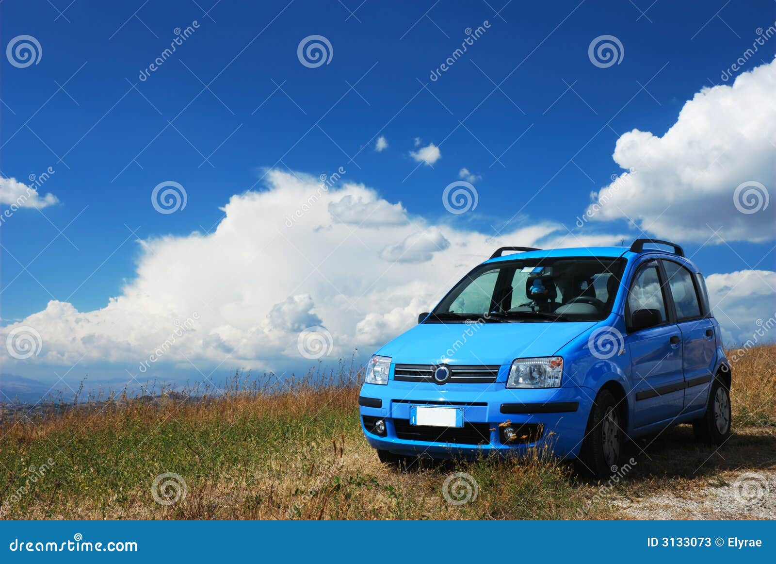 Bright sky blue modern car stock image. Image of efficient - 3133073