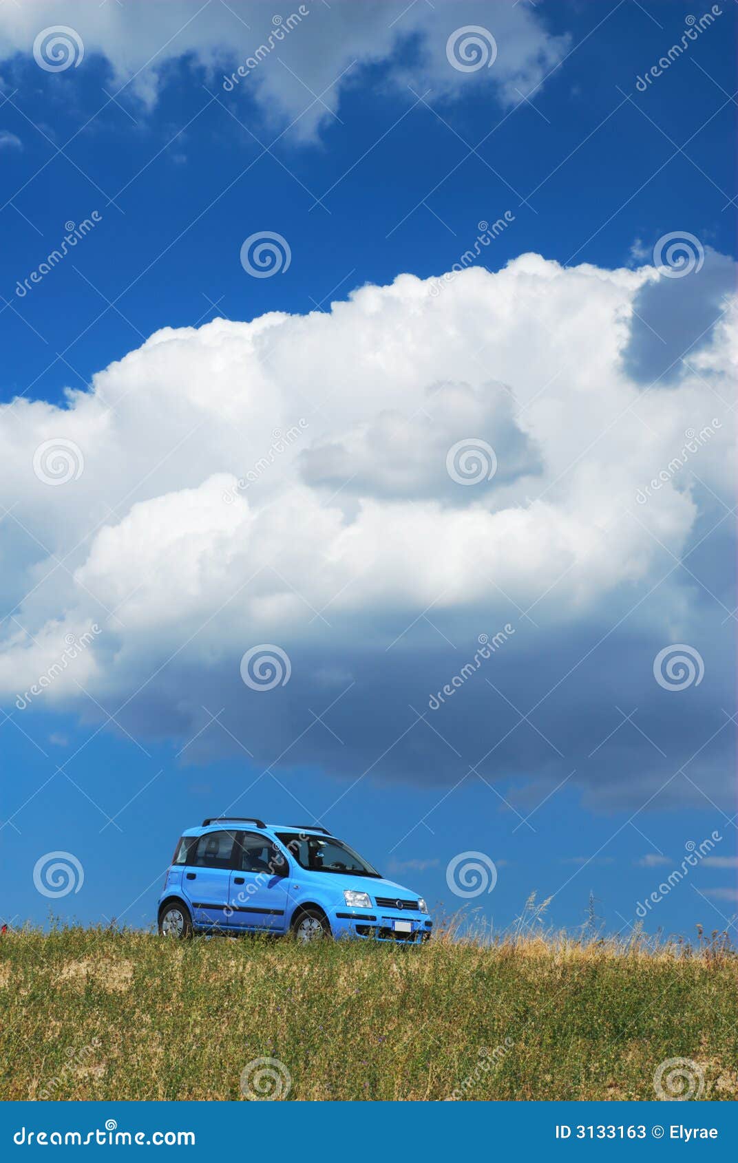 Bright sky blue modern car stock image. Image of headlights - 3133163