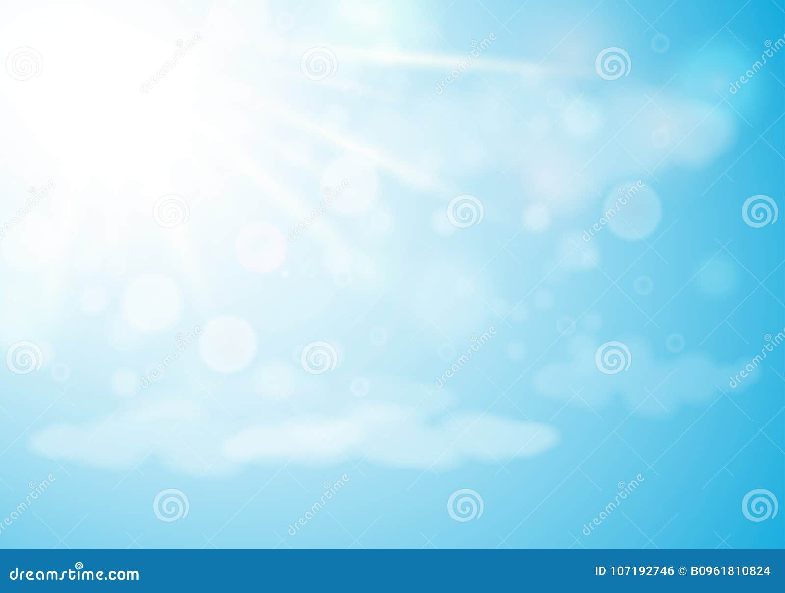 Bright Sky with Clouds and Sun Rays. Nature Background. Stock Photo ...