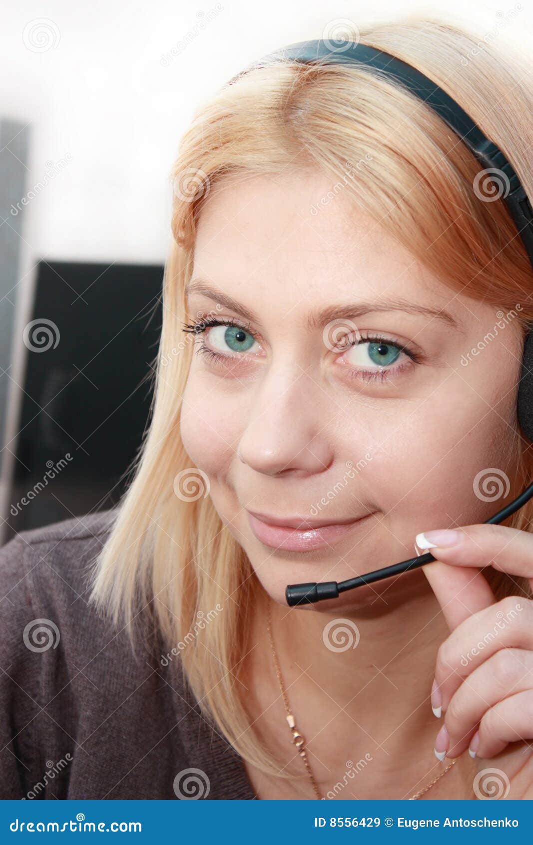 Bright Smile Call-center Operator Stock Image - Image of headset ...
