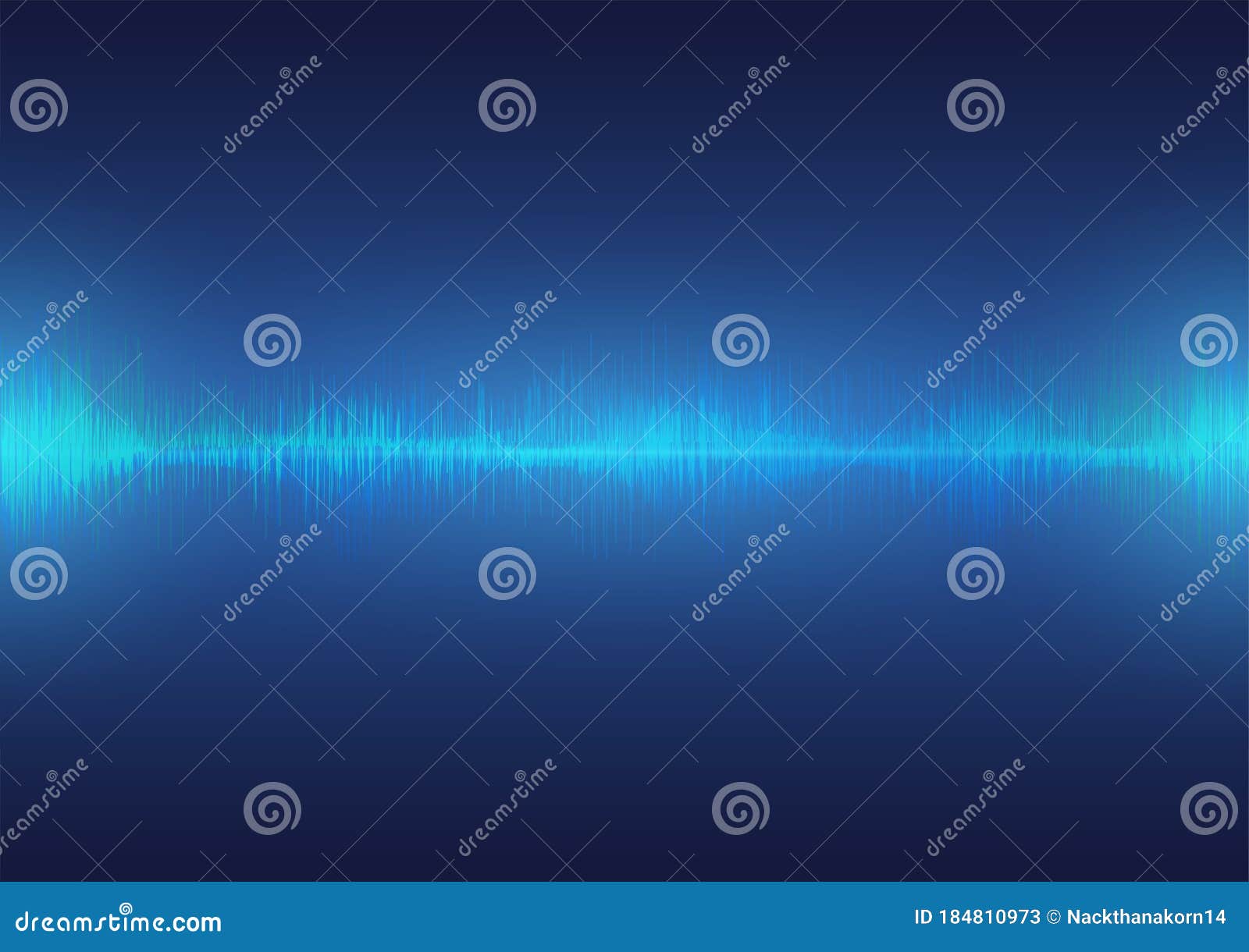 Bright Sound Wave on a Dark Blue. Stock Vector - Illustration of graph ...