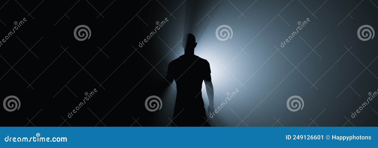 A Bright Source of Light Behind a Man Stock Illustration - Illustration ...