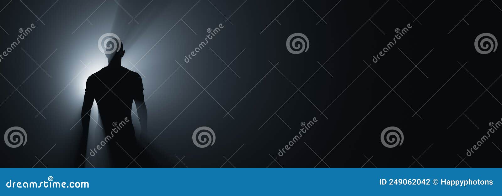 A Bright Source of Light Behind a Man Stock Illustration - Illustration ...