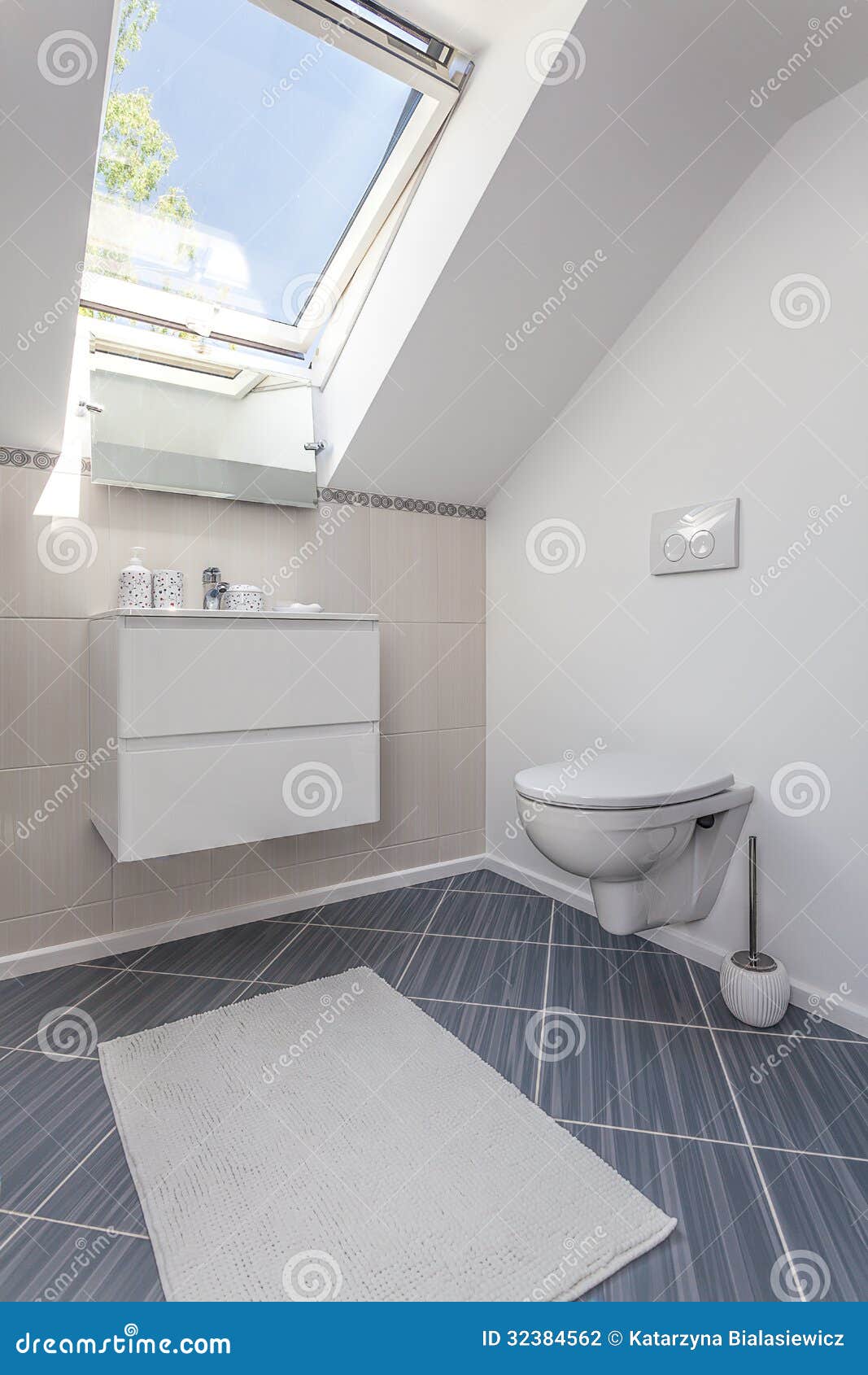 Bright space - toilet area stock photo. Image of bowl - 32384562