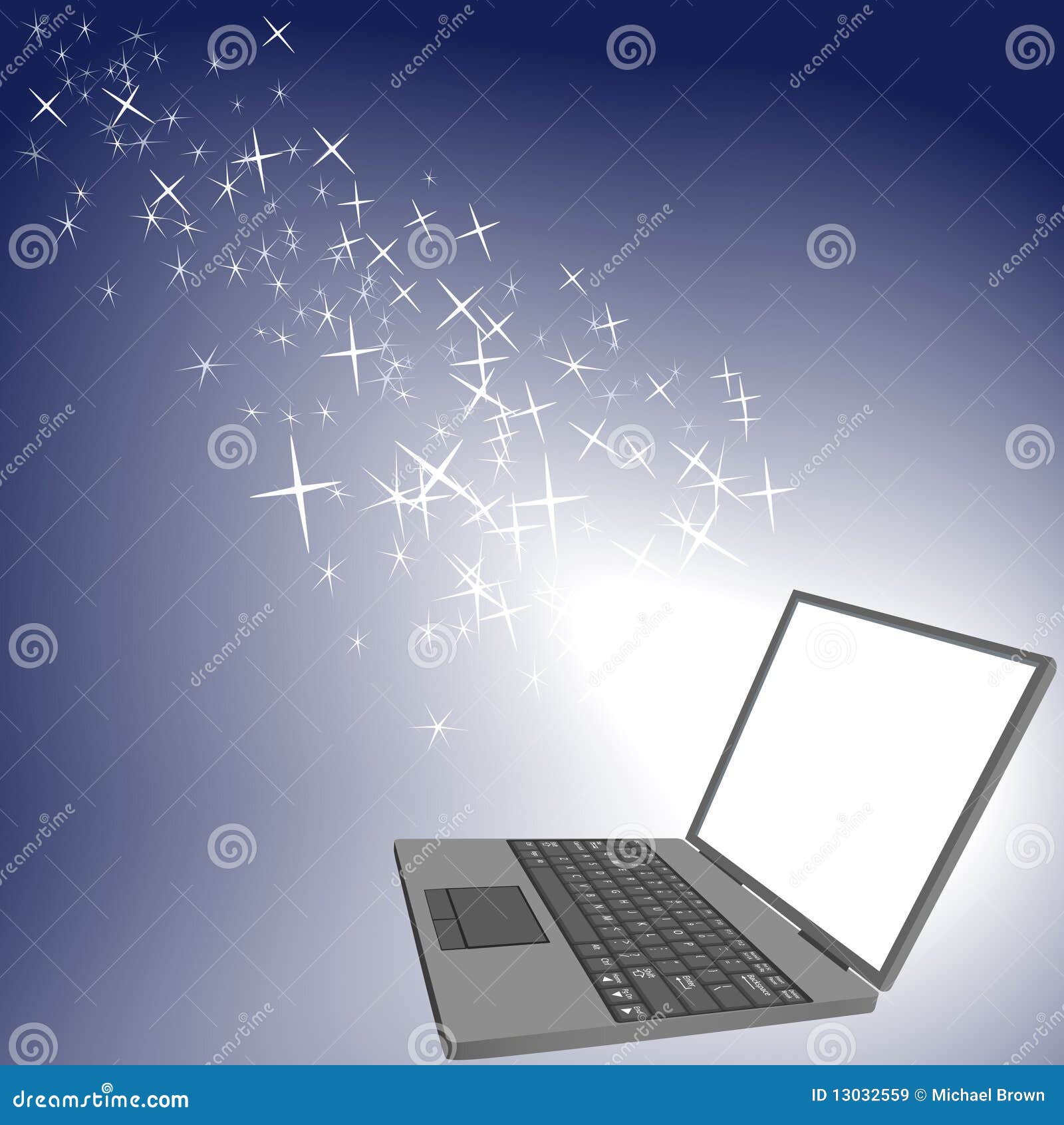 Bright Sparkle Shine Laptop Computer Screen Stock Vector - Illustration ...