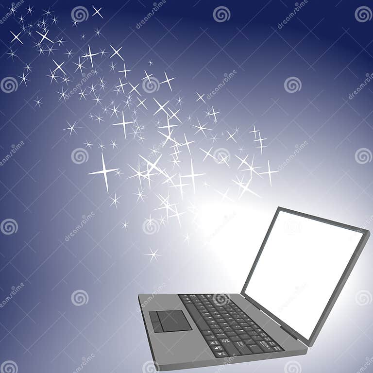 Bright Sparkle Shine Laptop Computer Screen Stock Vector - Illustration ...