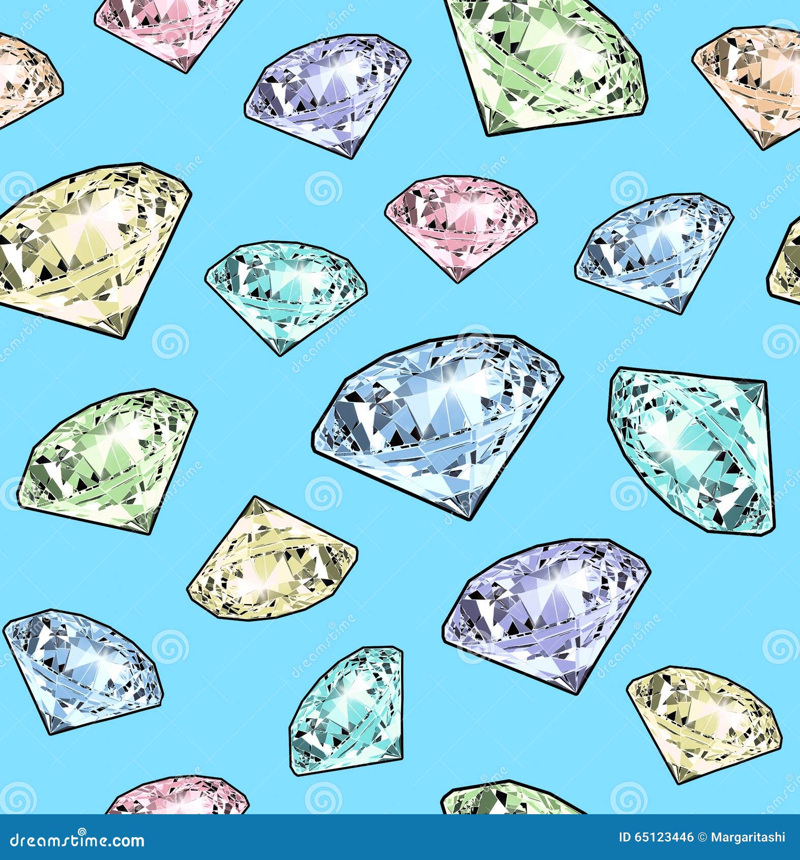 Bright Sparkling Brilliant. Seamless Pattern Stock Illustration ...